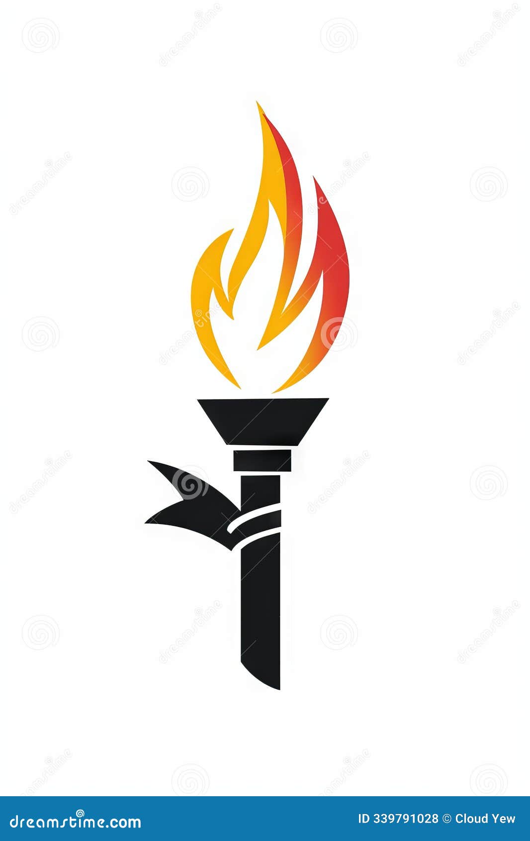 Bold Education Logo with a Torch Symbolizing Knowledge. Stock ...