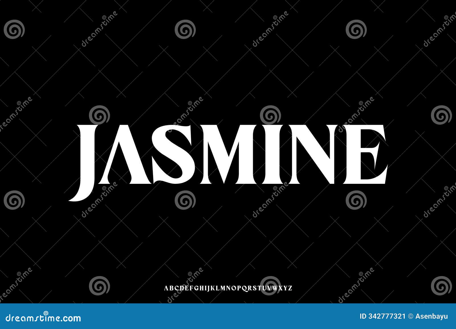 Bold Elegant Beautiful Jasmine Serif Alphabet Display Font Vector ...