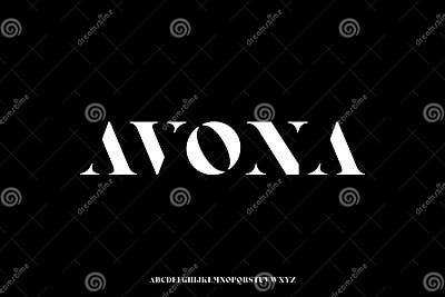 Bold Elegant Stencil Type Alphabet Display Font Vector Illustration ...