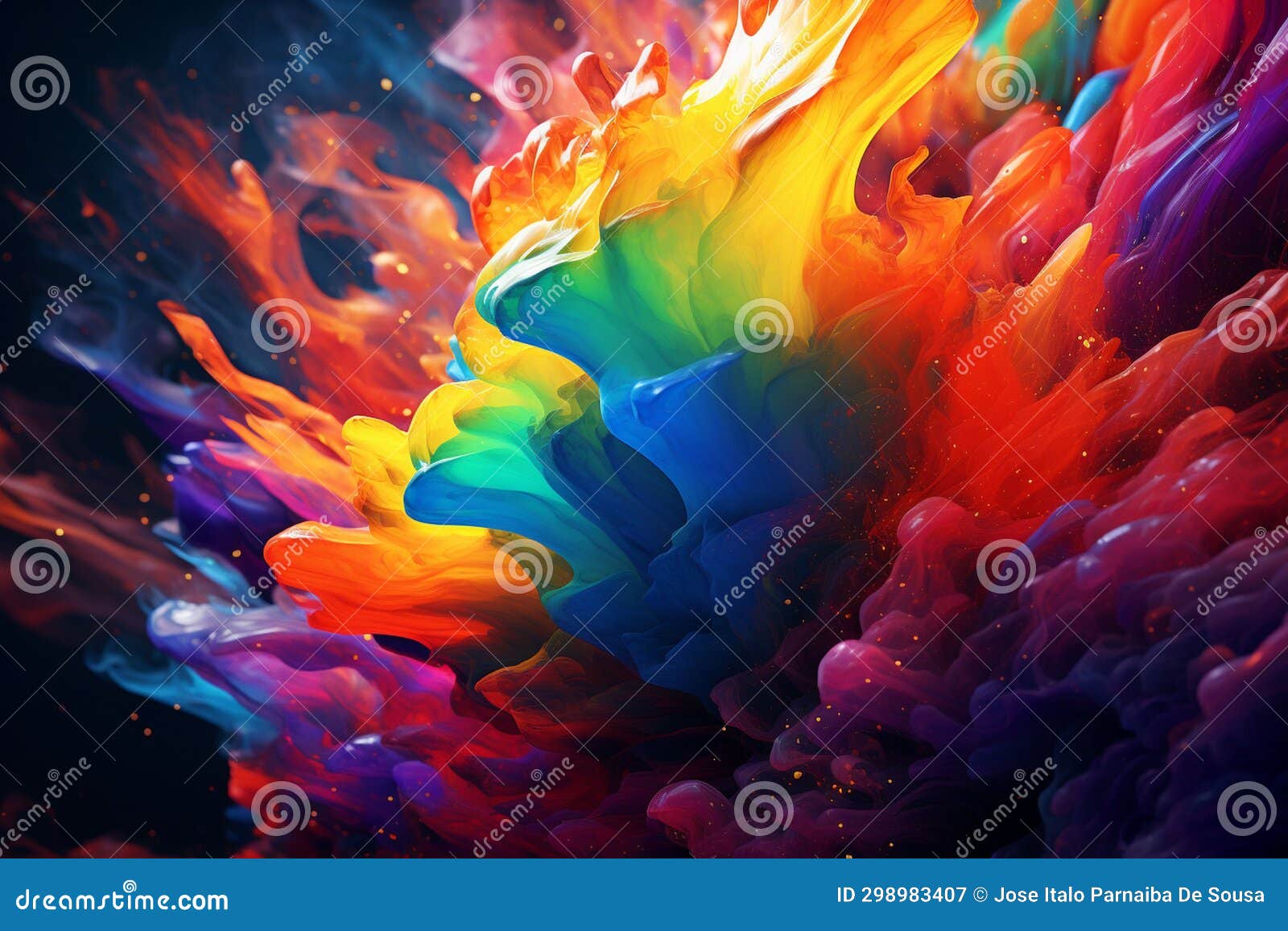 Bold and Energetic Digital Art with a Psychedelic Stock Image - Image ...