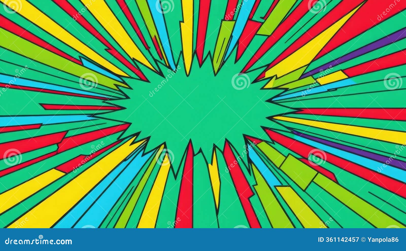 Bold Explosion Graphic with Vibrant Colors and Sharp Lines on a Bright ...