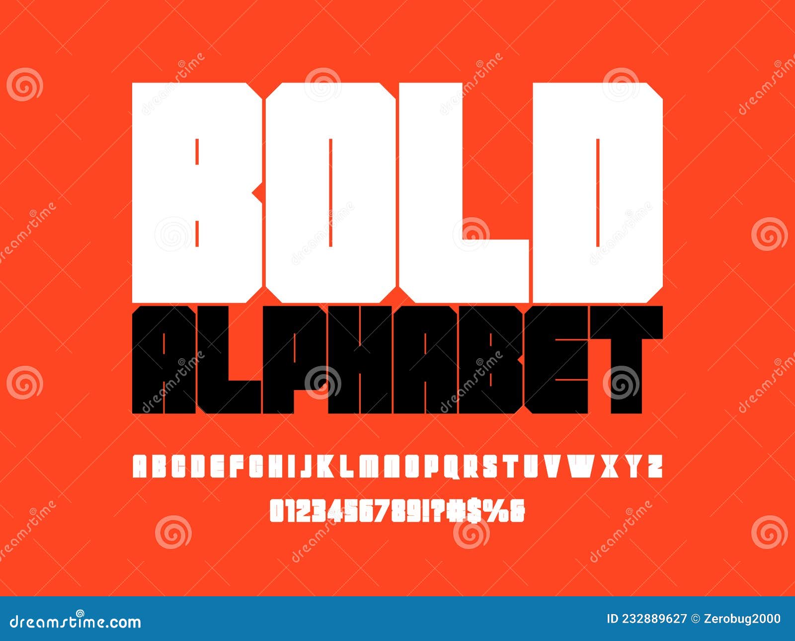 Bold font stock vector. Illustration of alphabet, number - 232889627