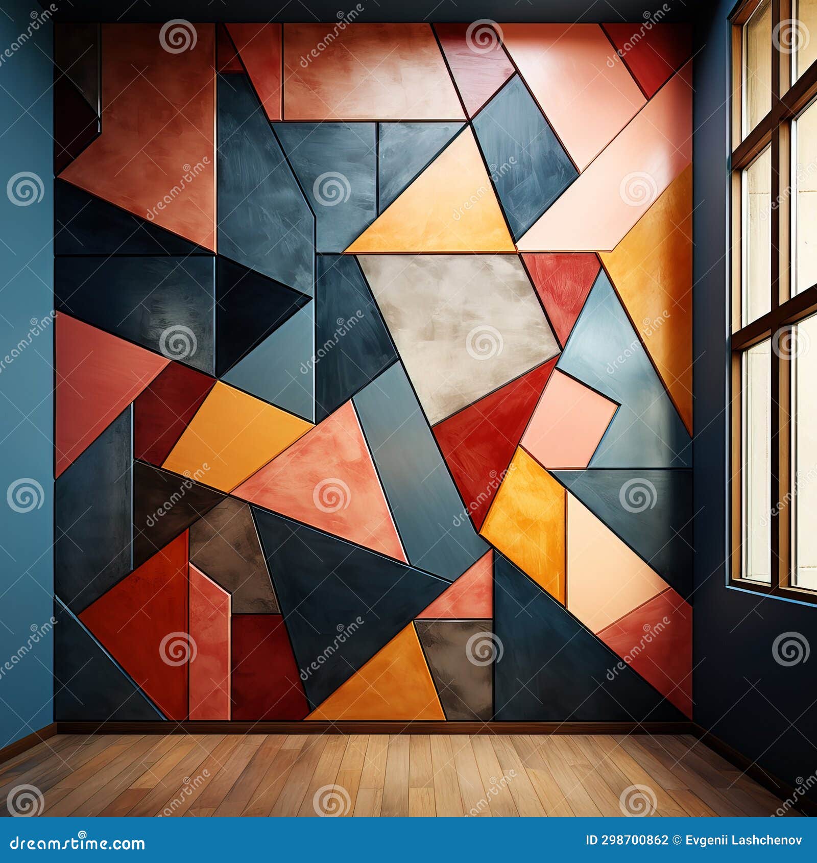 Interior Geometric Wall Mural. AI Generation Stock Photo - Image of ...