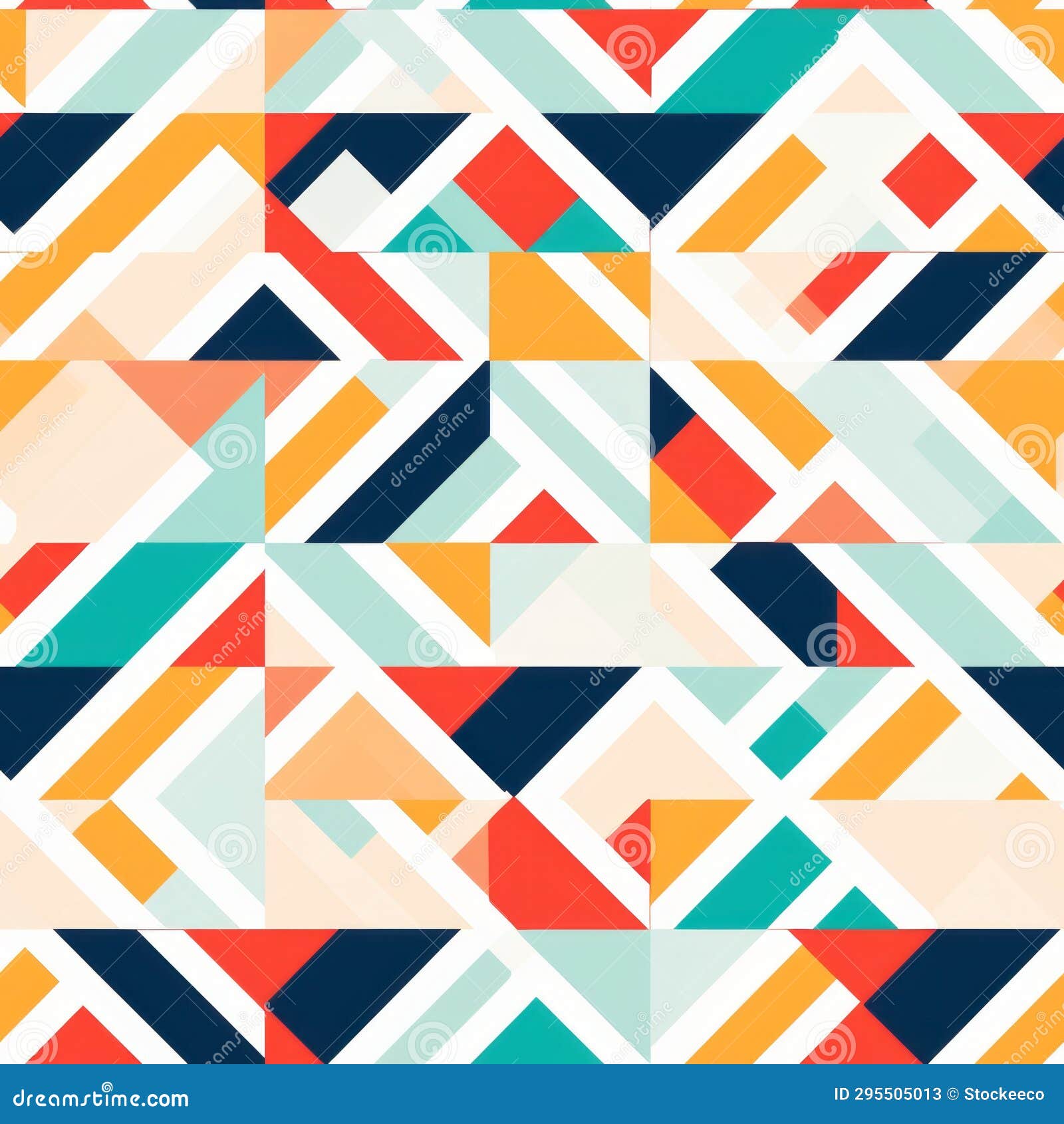Bold Geometric Pattern with Green and Orange Triangles Stock ...