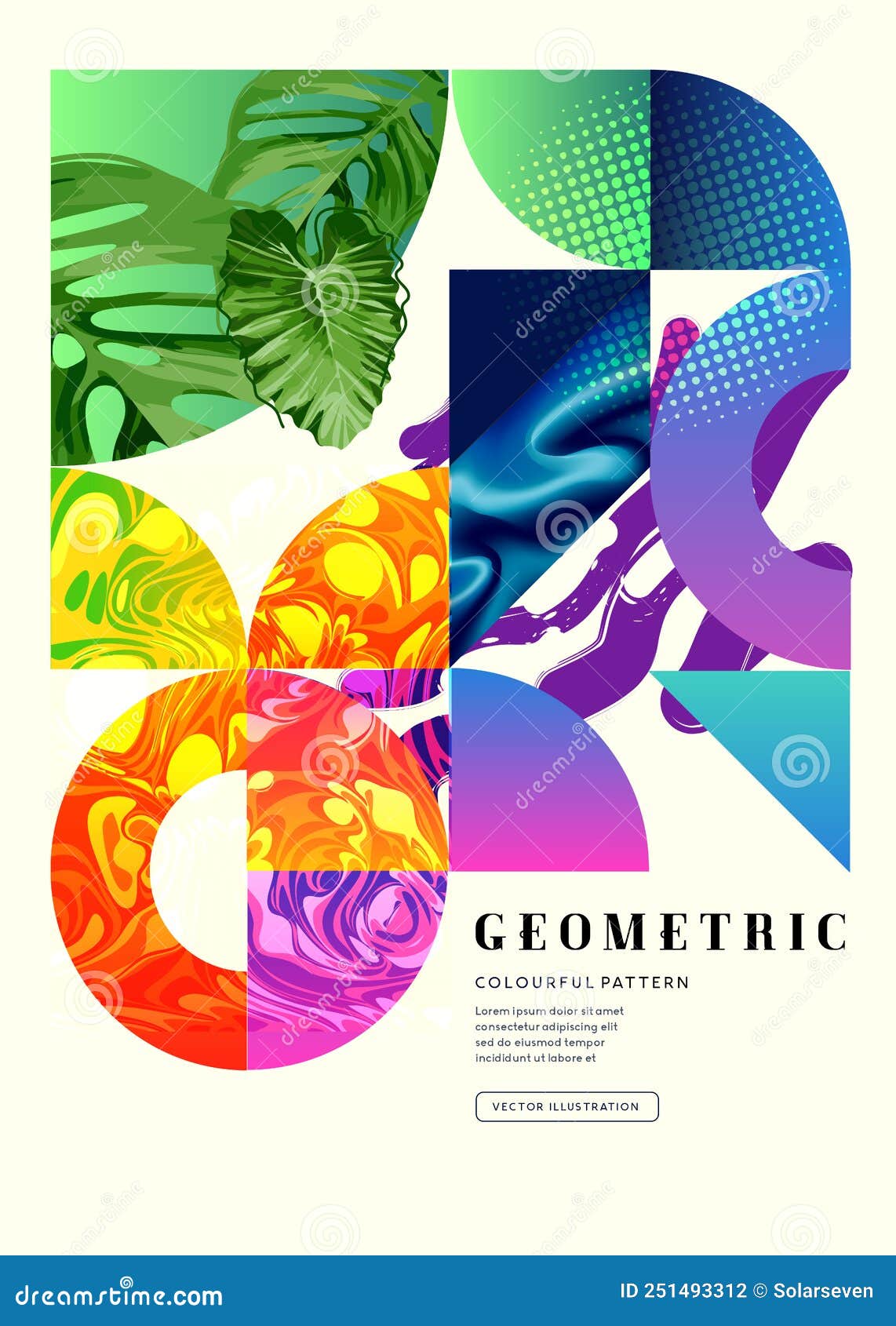 Bold Geometric Pattern Layout Background Stock Vector - Illustration of ...