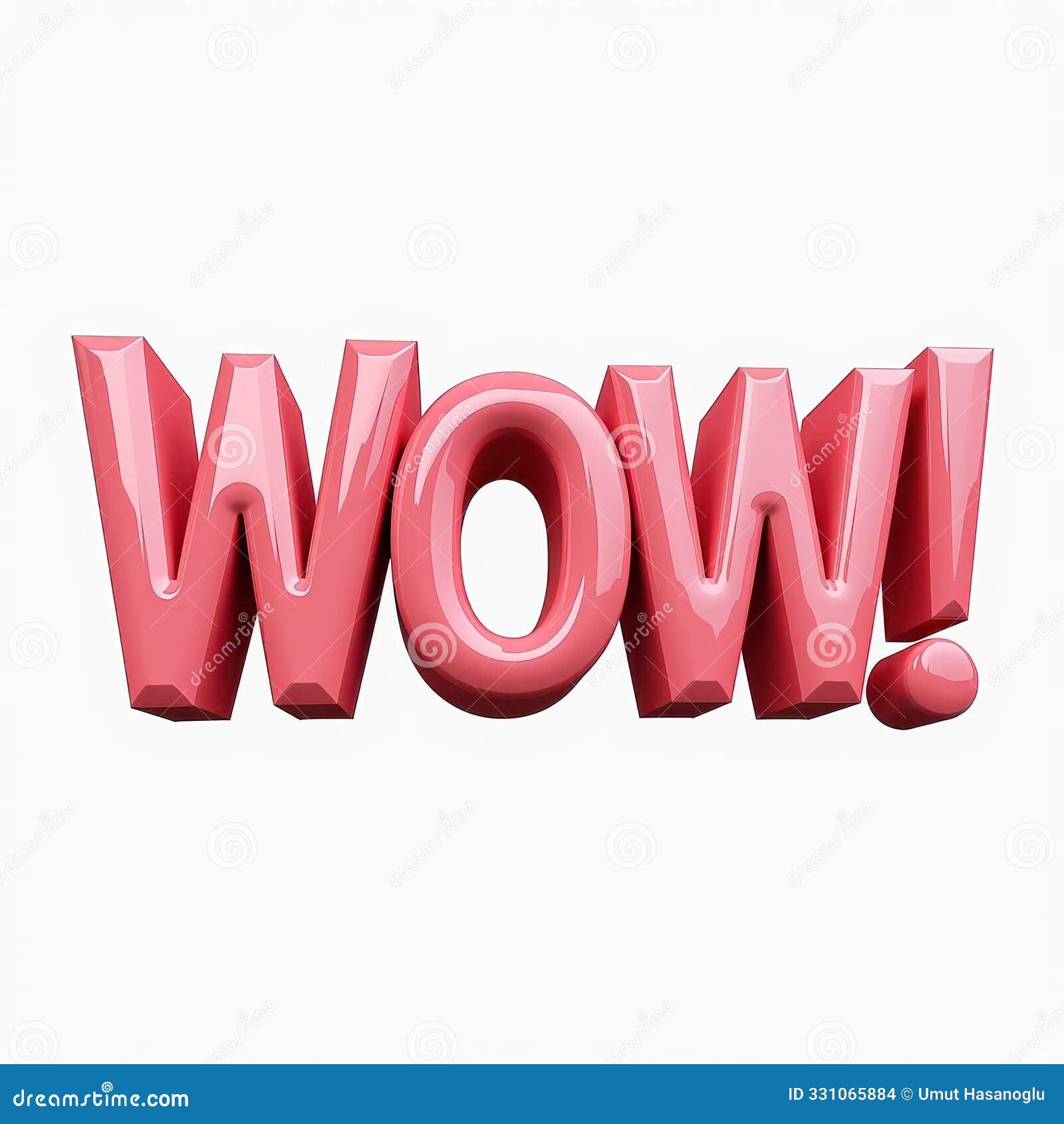 Bold Glossy Pink WOW! Text on a White Background. Stock Illustration ...