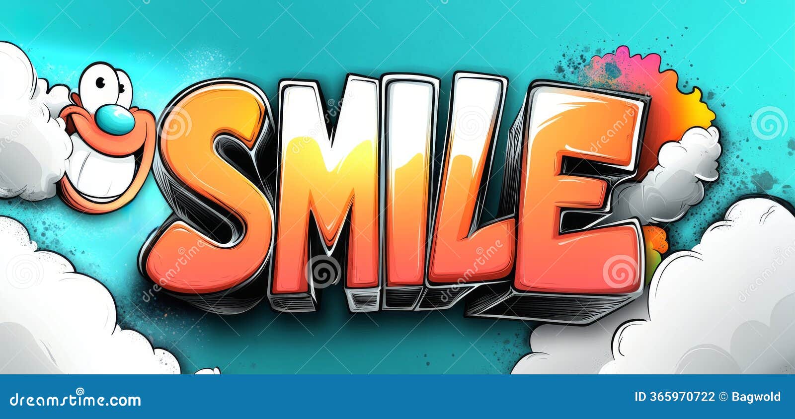 The Word Smile Lettering In Cartoon Style | CartoonDealer.com #213714281