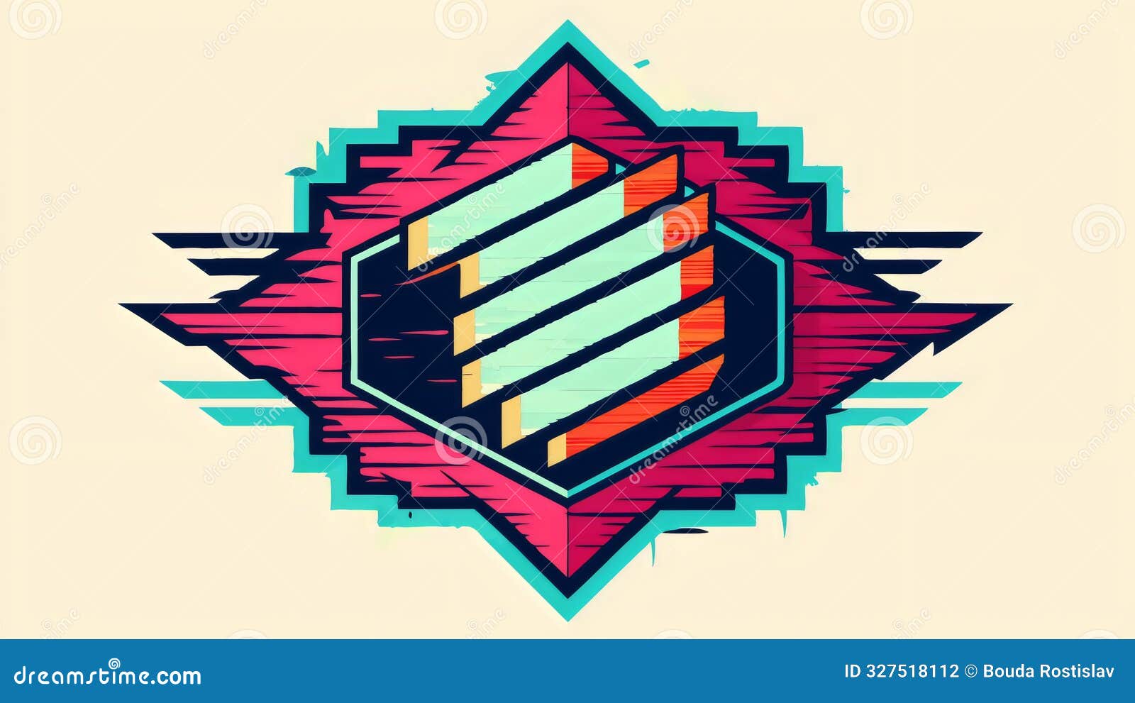 Bold Graphic Design Icon Vibrant Colors Shapes Modern Aesthetics ...