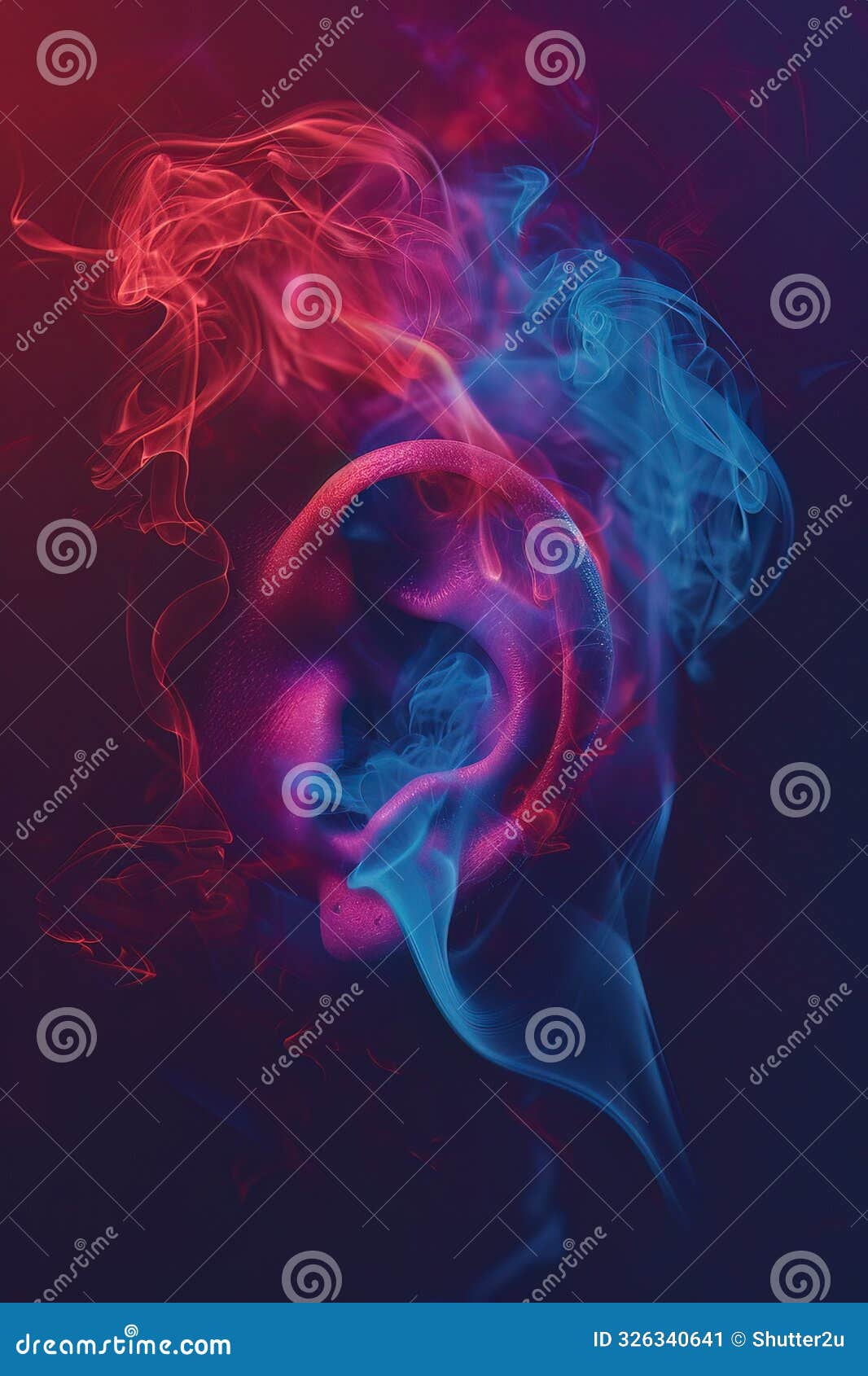 A Bold Graphic of an Ear with Smoke Around Indicating Hearing Loss ...