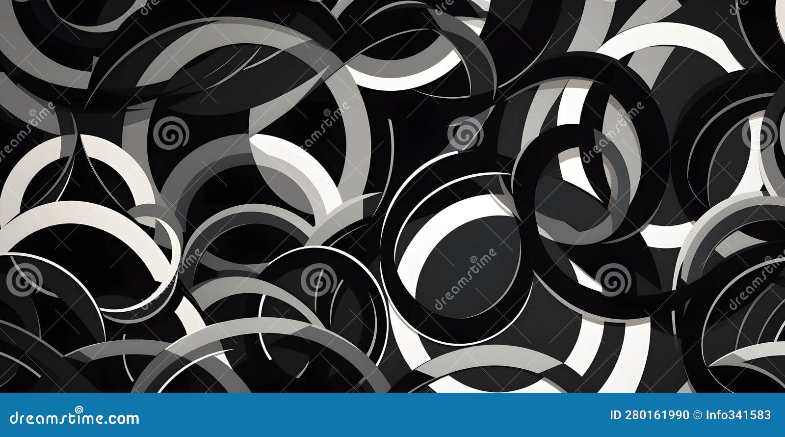 Bold Graphic Pattern of Interlocking Circles in Shades of Three ...