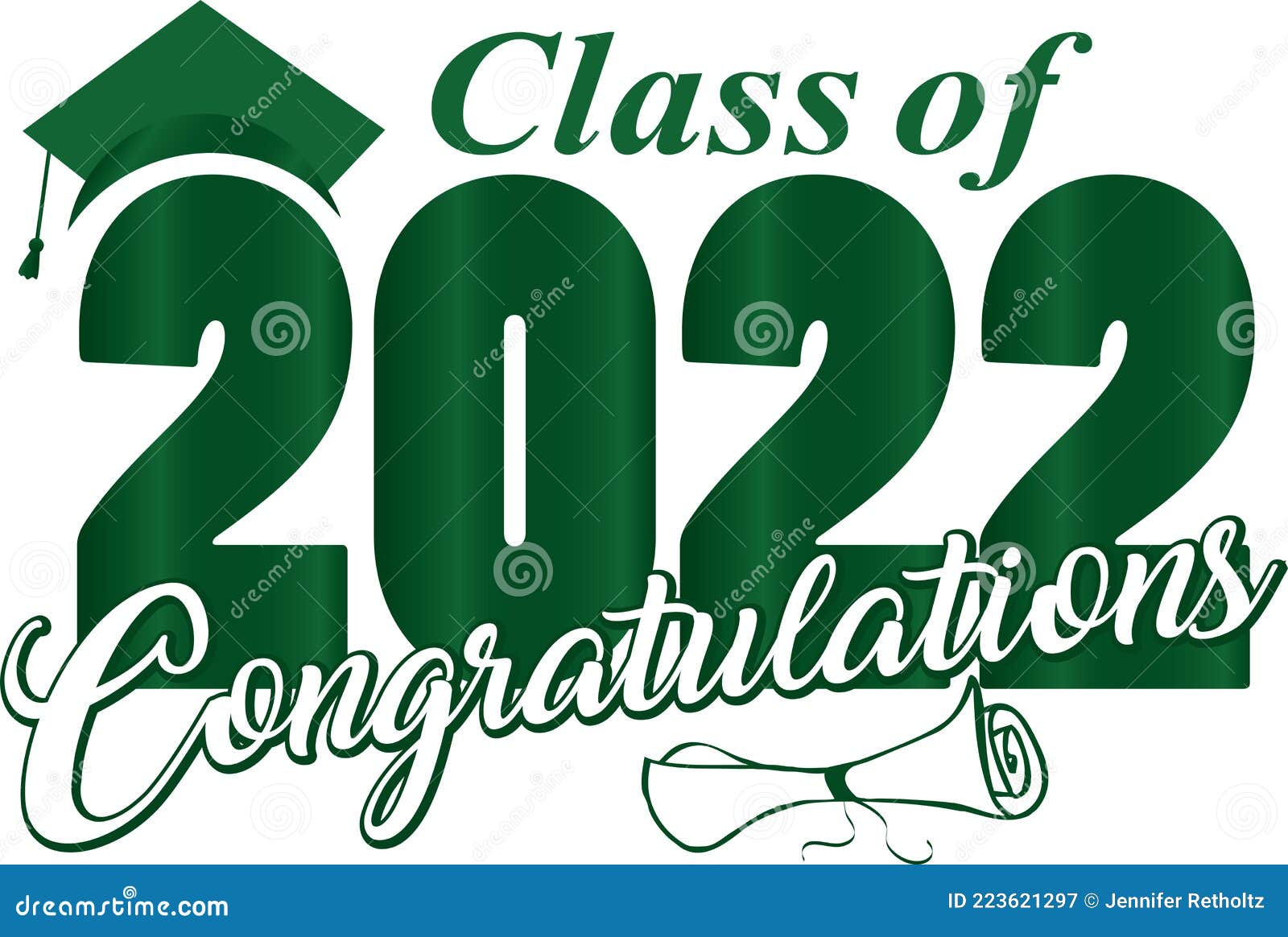 Class Of 2022, 2023, 2024, And 2025 Graduation Stamps Cartoon Vector ...