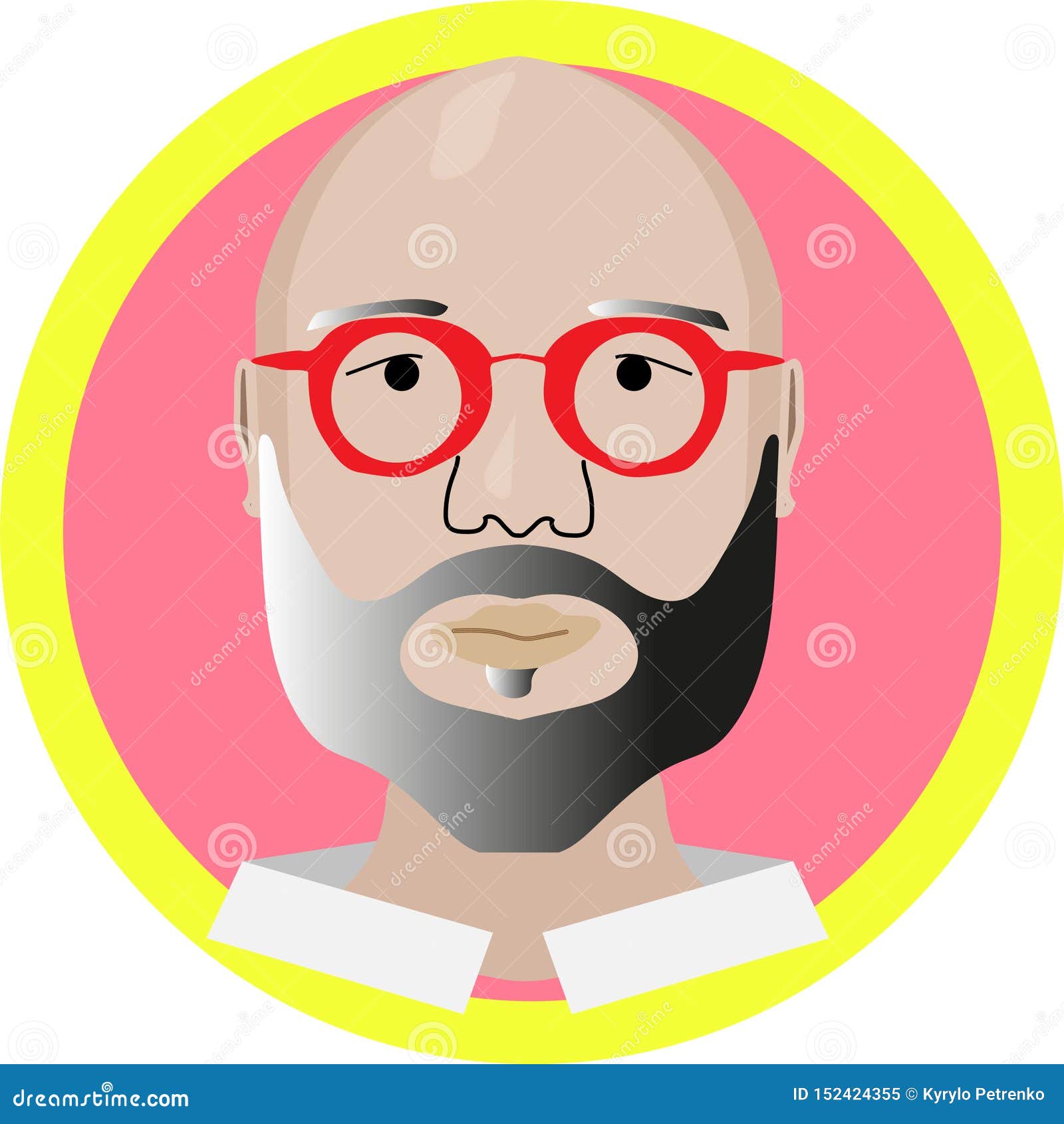 Bold Guy in Red Glasses Modern Design Stock Vector - Illustration of ...