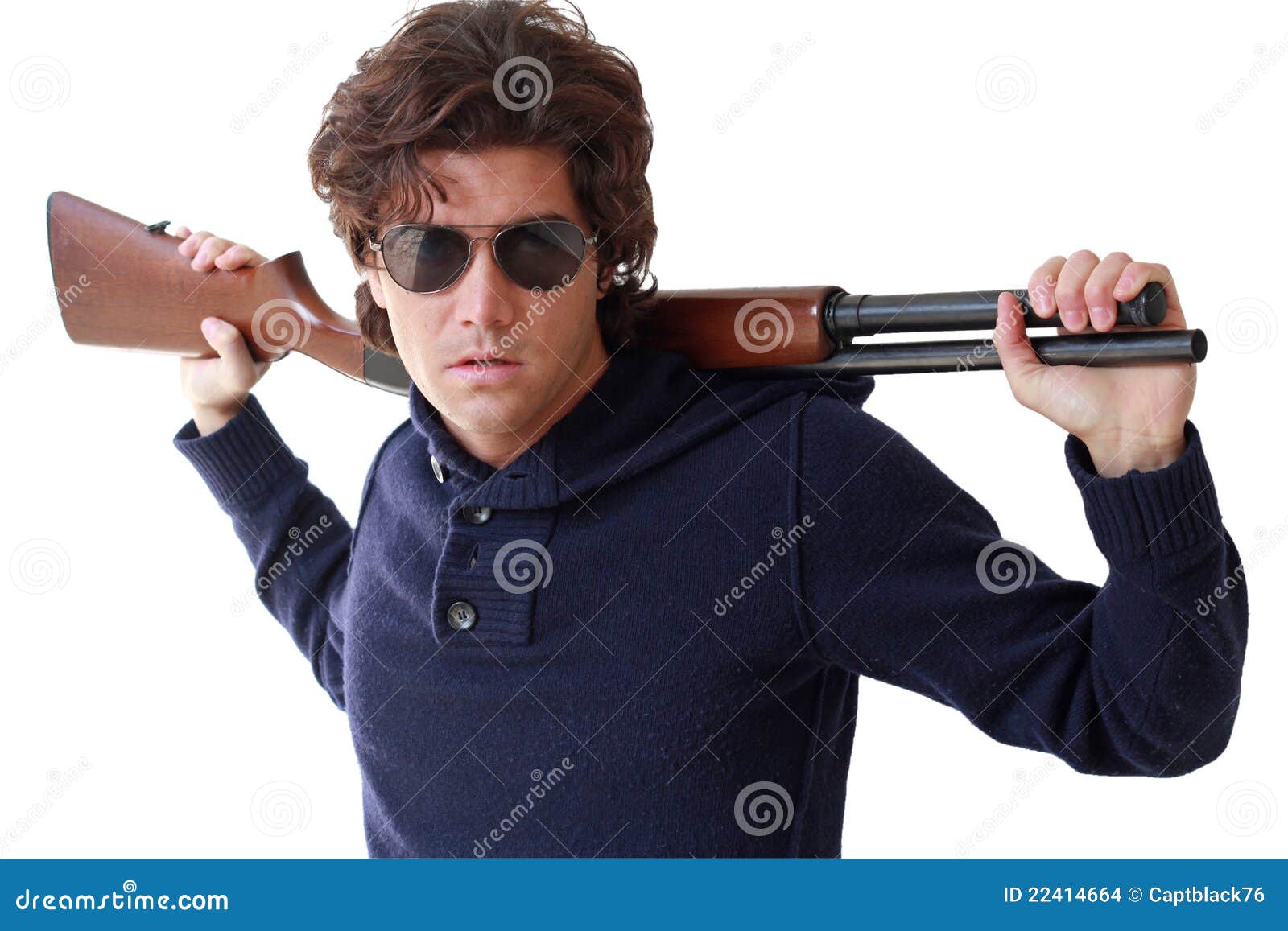 Bold guy with rifle stock photo. Image of brave, shot - 22414664