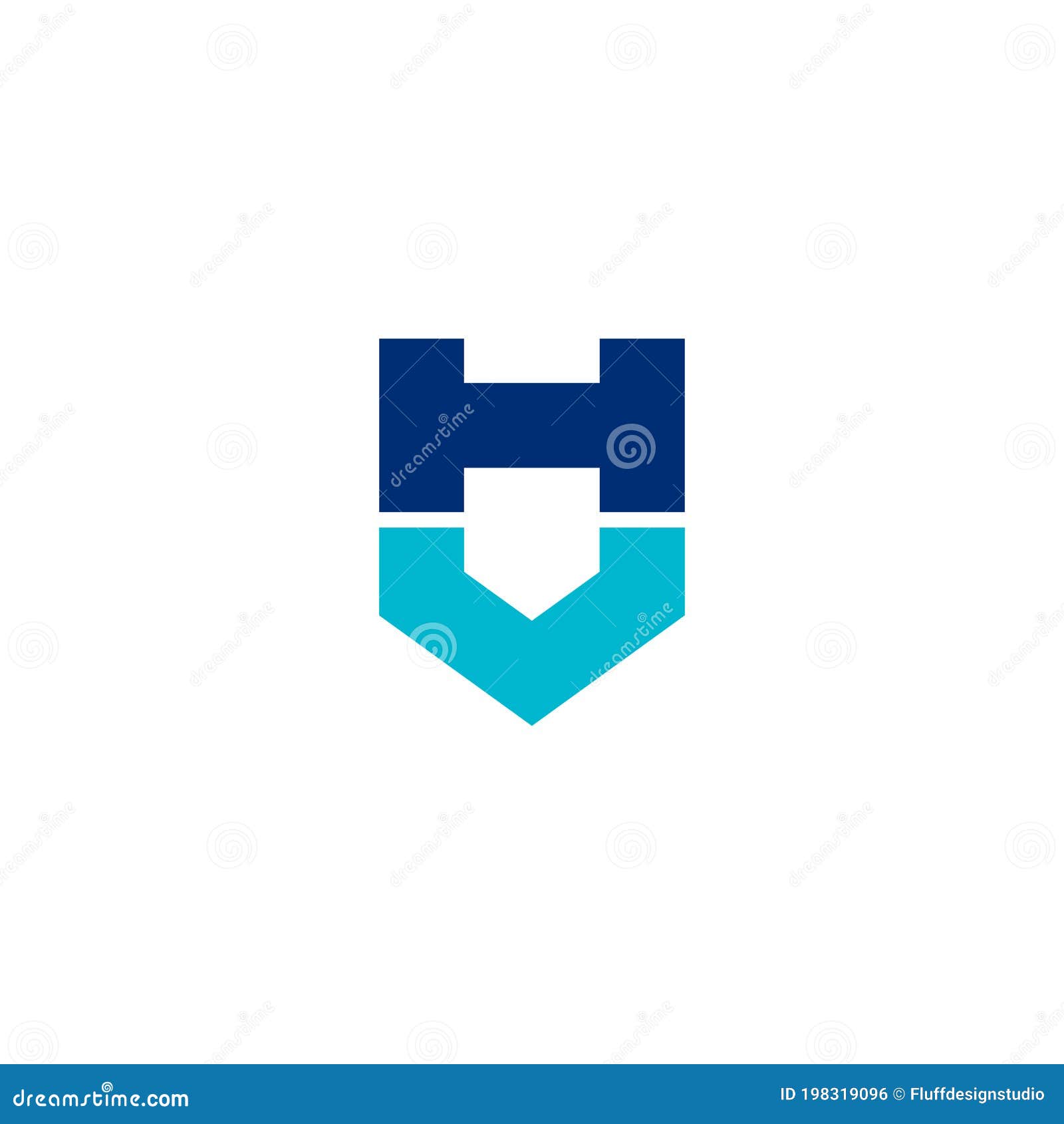 Bold H Letter Logo Forming a Shield Stock Vector - Illustration of ...