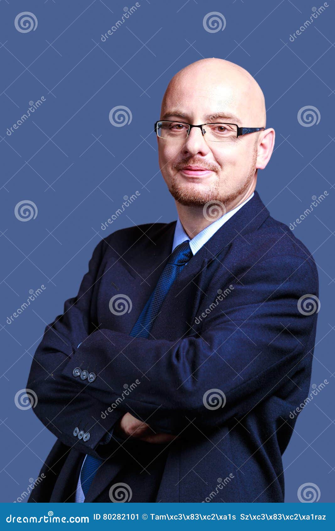 Bold Headed Guy with Glasses Looking into the Camera Wearing Jacket ...