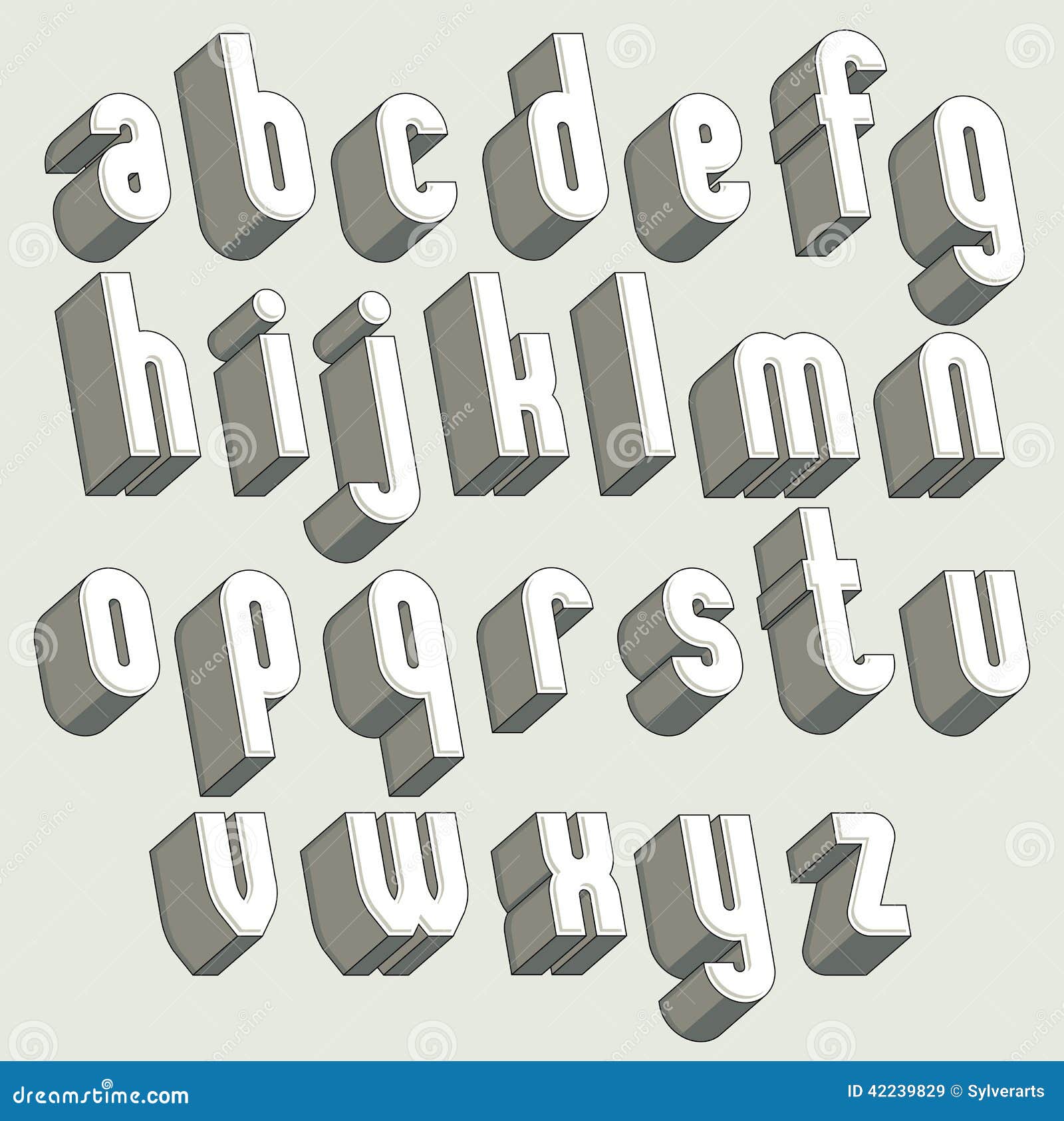 Bold and Heavy 3d Letters Set, Dimensional Font. Stock Illustration ...