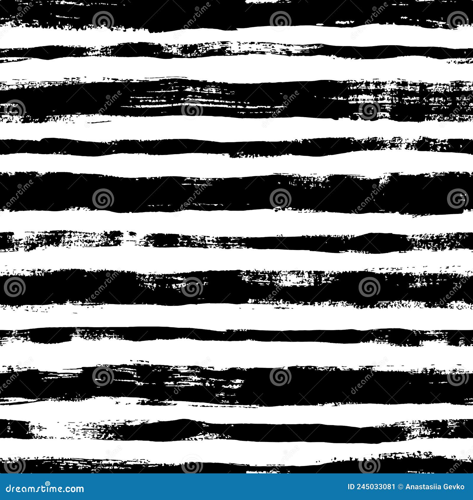 Bold Horizontal Line Brush Stroke Seamless Pattern Stock Vector ...