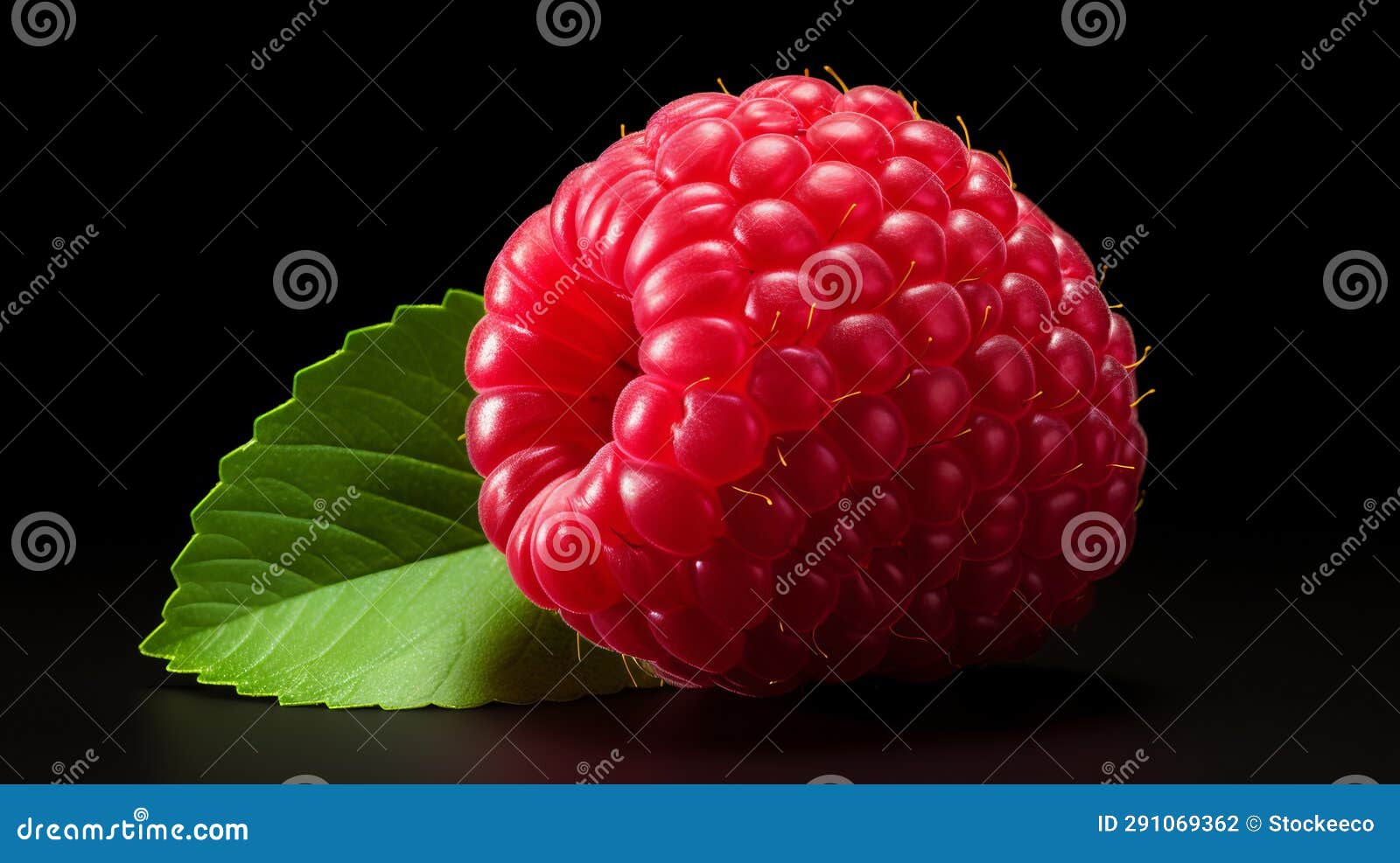 Bold and Hyper-realistic Raspberry Sculpture on Black Background Stock ...