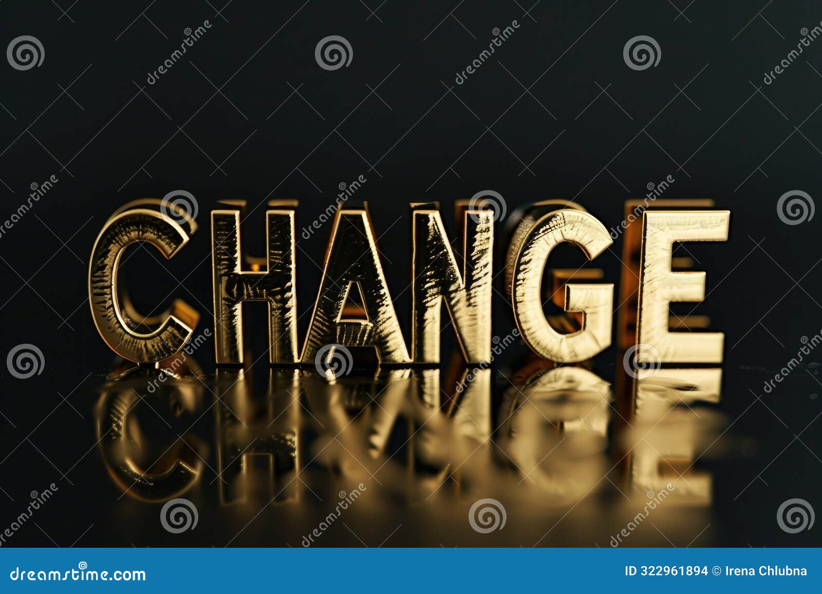 A Bold Image of the Word "CHANGE" with a Reflective Golden Texture on a ...