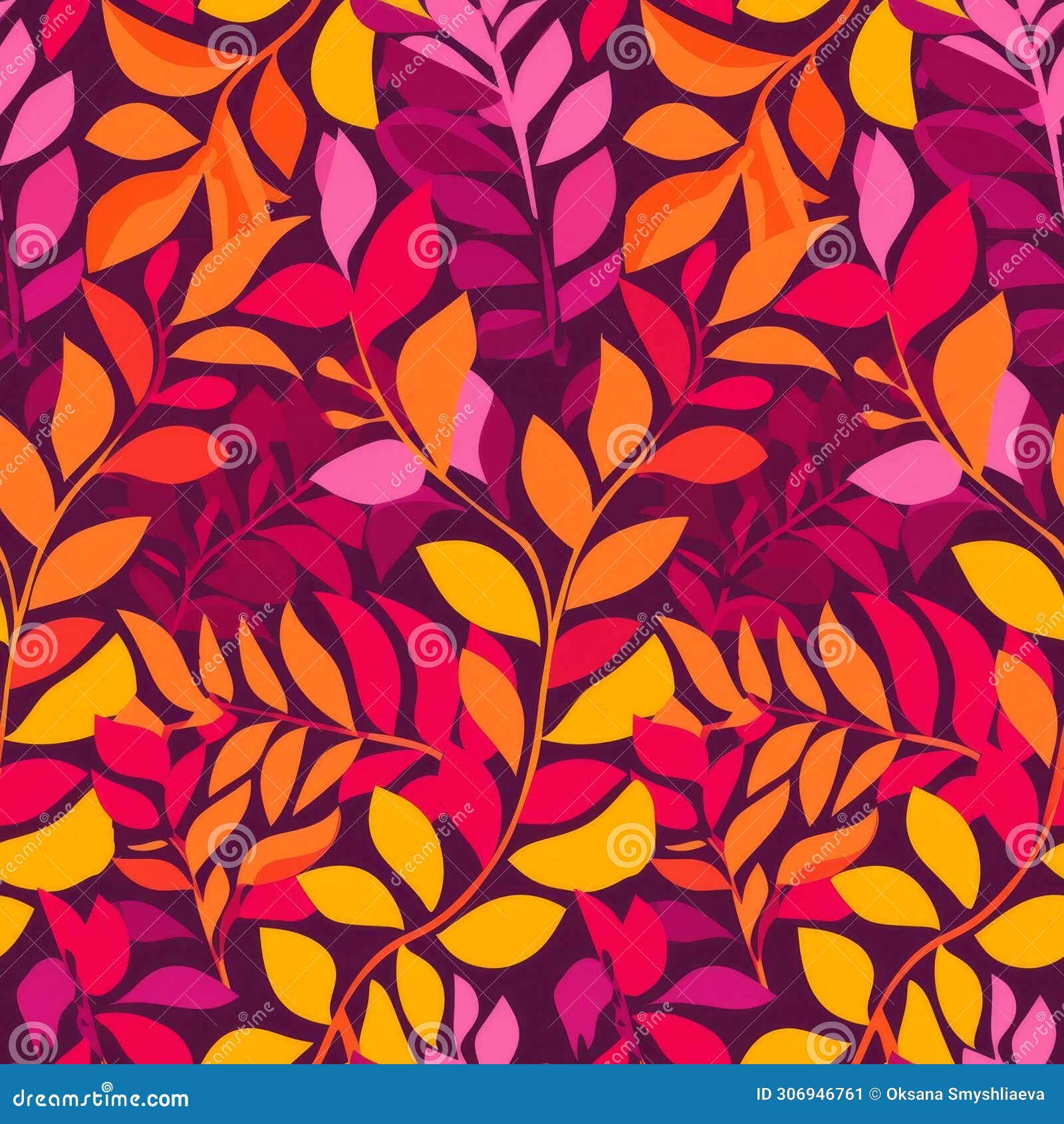 Bold Latin Leaf Pattern. Latin-inspired Leaf Pattern with a Seamless ...