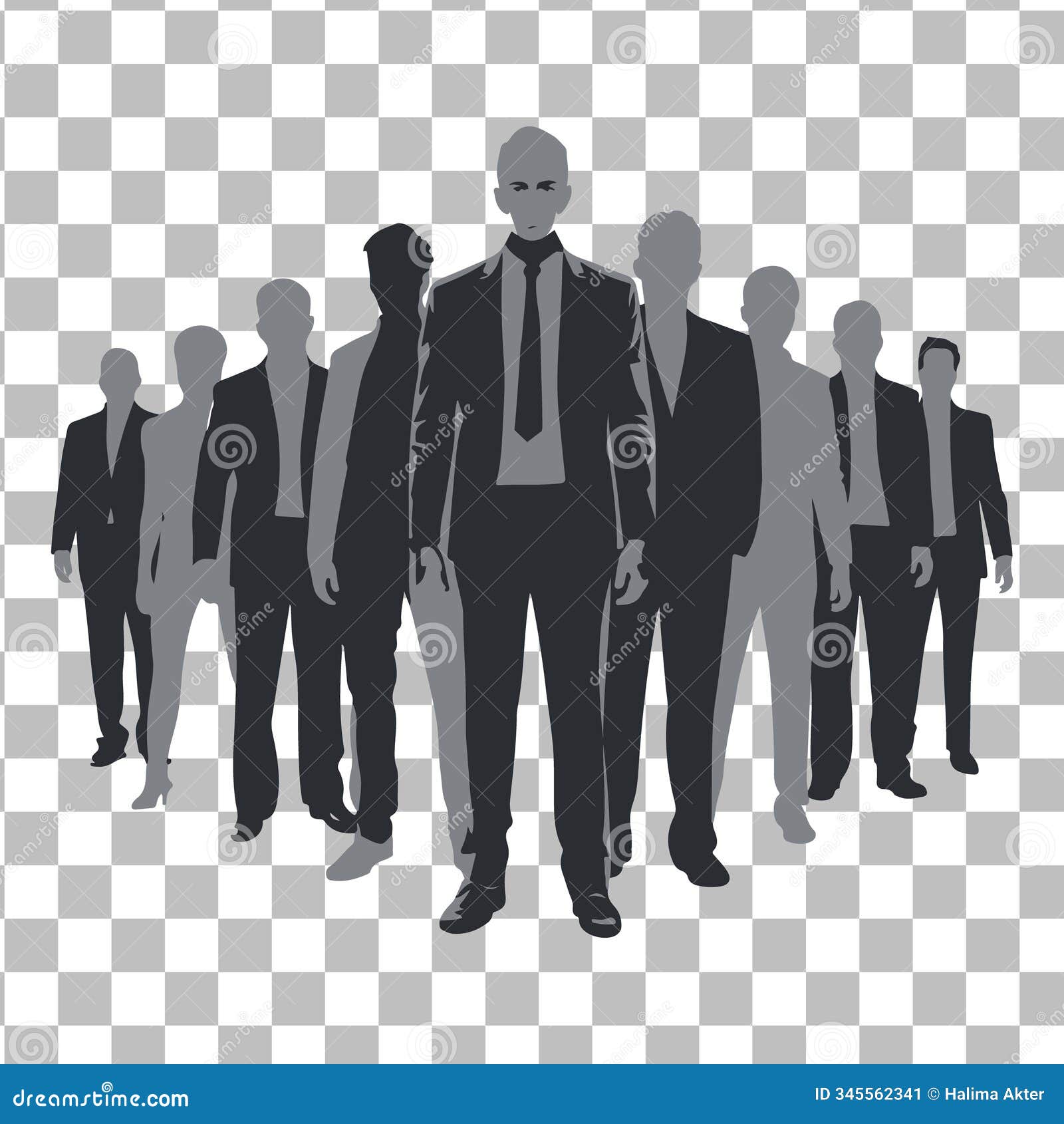 Bold Leadership Icon with Team Silhouettes Stock Illustration ...