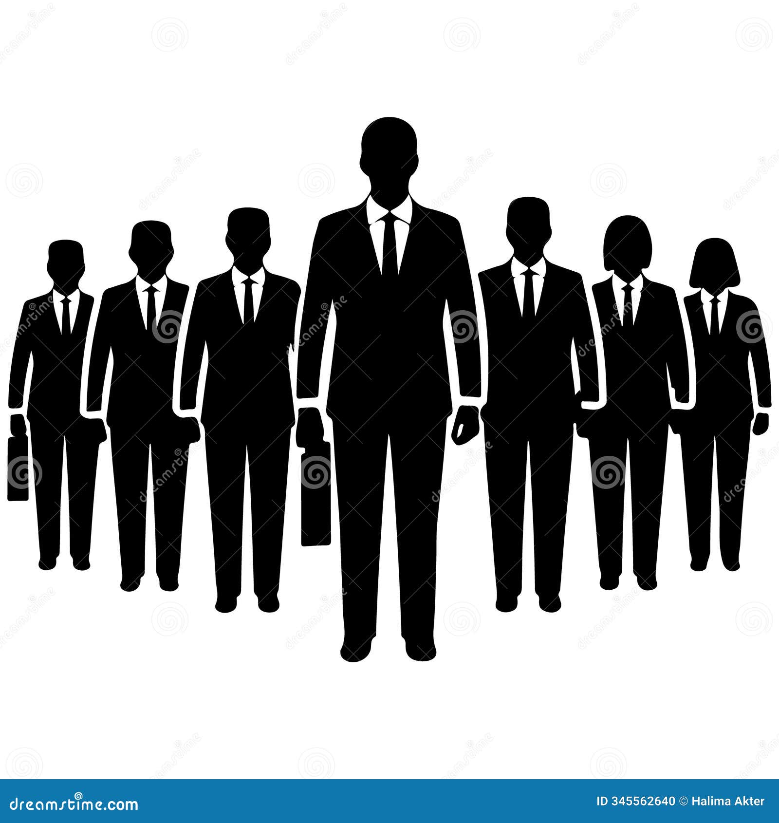 Bold Leadership Icon with Team Silhouettes Stock Illustration ...