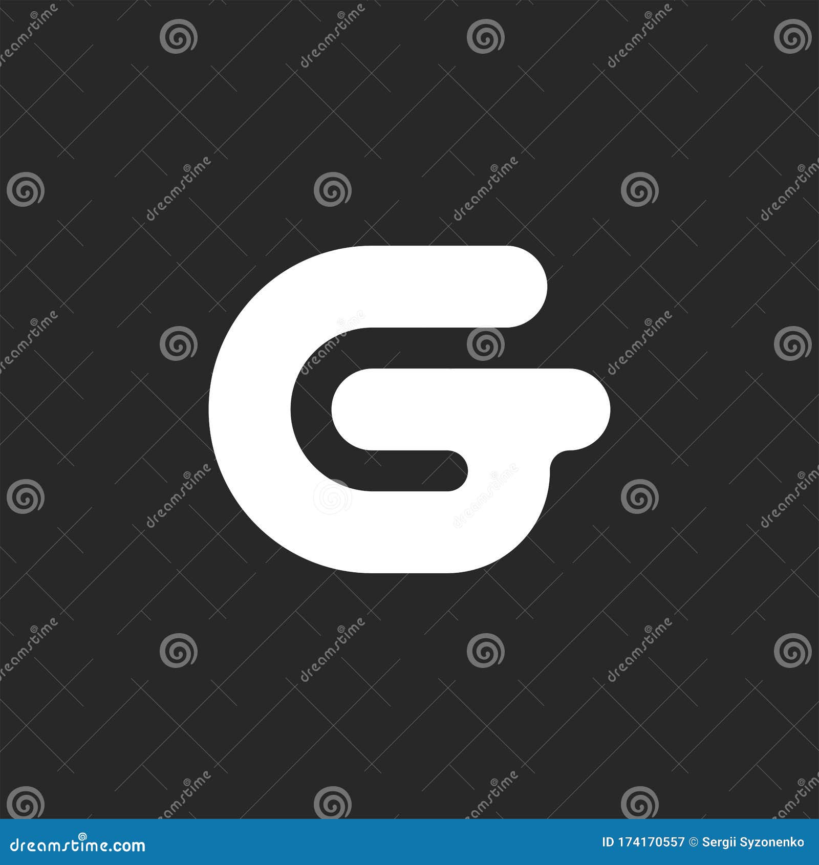 Bold Letter G Initial Logo Sleek Shape Creative Typography Design ...