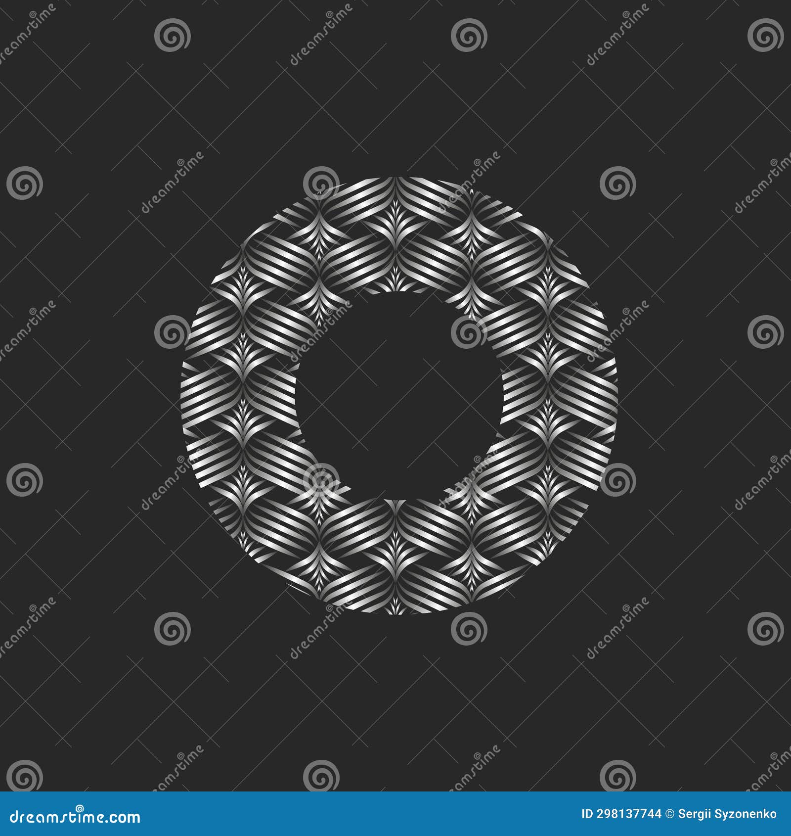 Bold Letter O Monogram Artwork Circular Pattern Logo, Silver Parallel ...