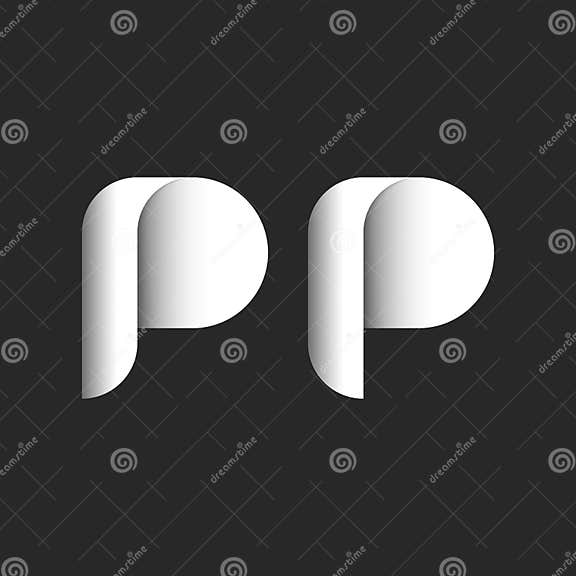 Bold Letter P Logo 3d Effect with Shadows Black and White Gradient ...