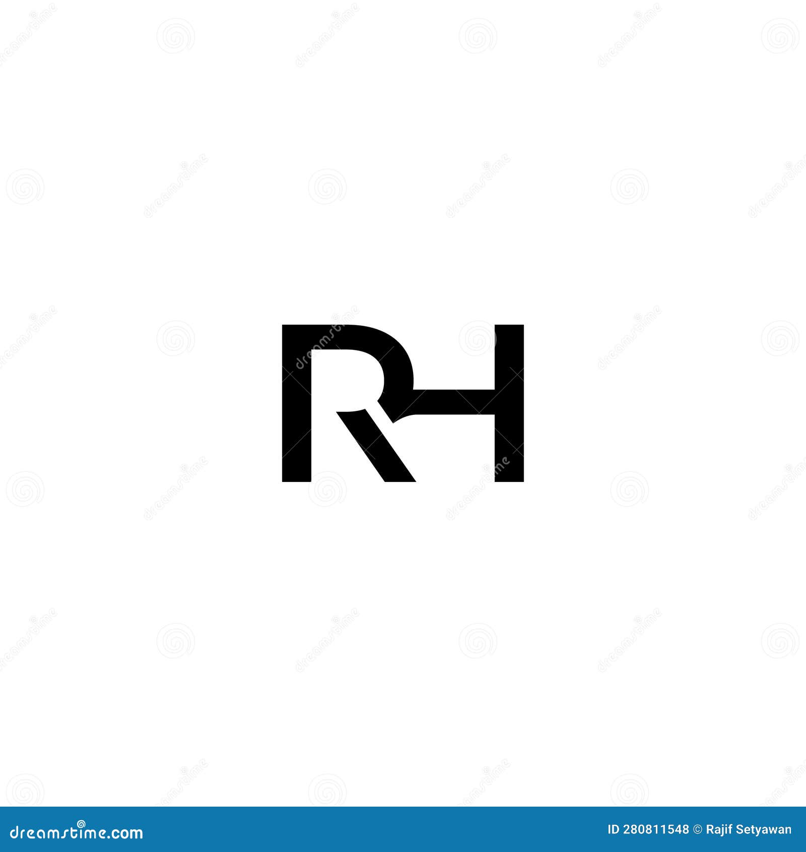 Bold Letter RH Monogram Logo Design Vector Stock Vector - Illustration ...