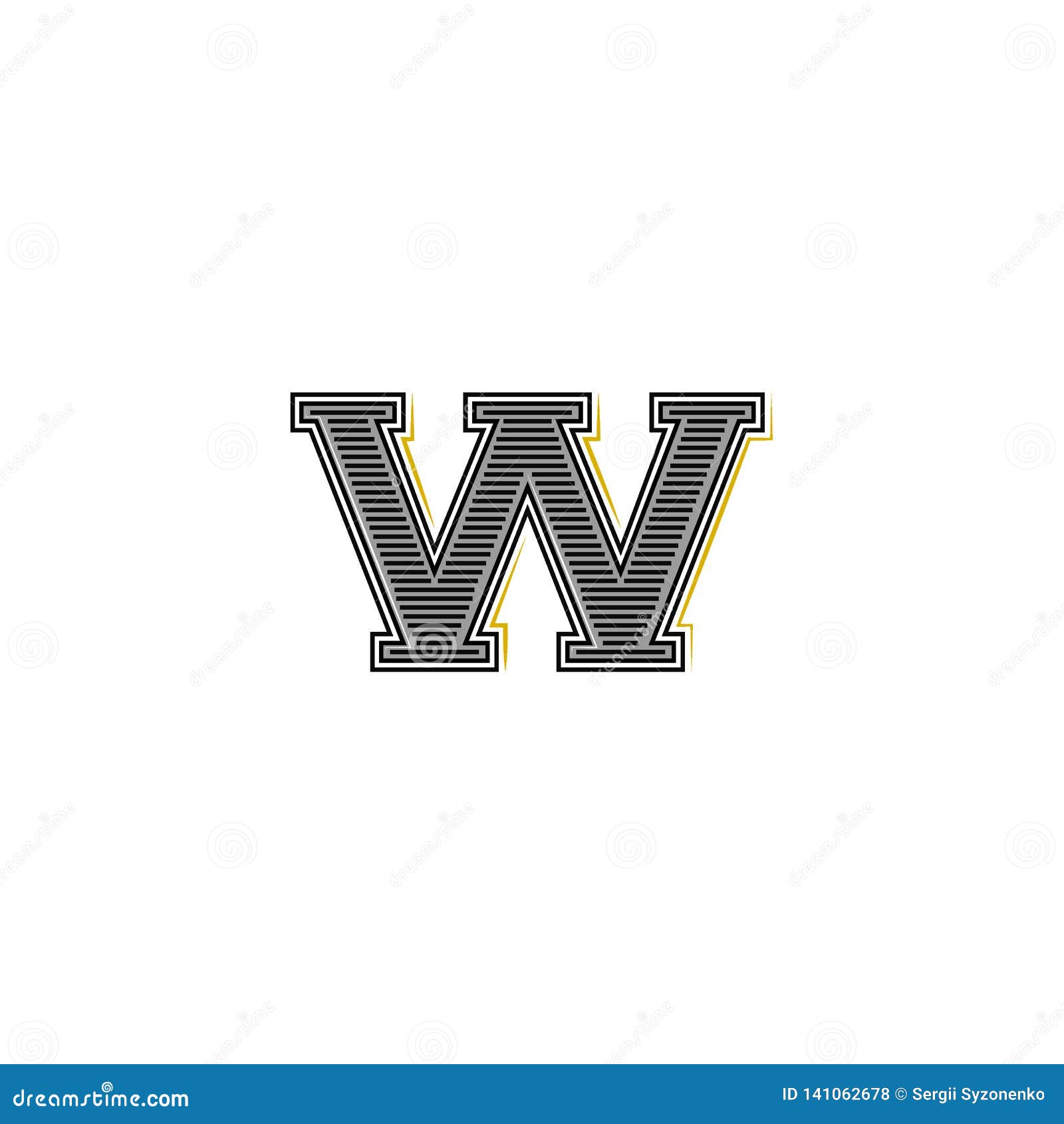 Bold Letter W Logo Medieval Monogram, Old Identity Mark Design Element ...