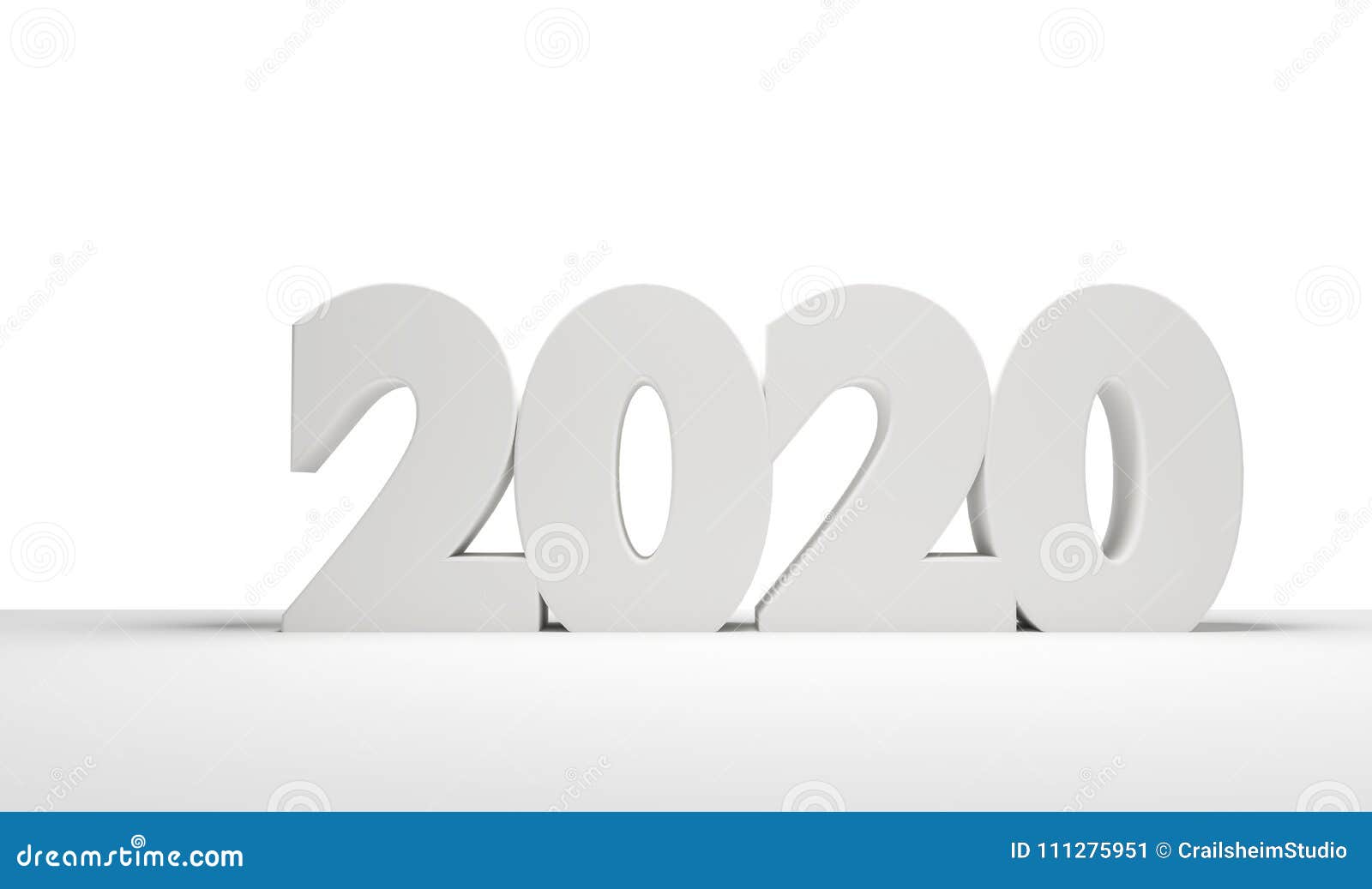 2020 Bold Letters Clean White Light Grey 3d Rendering Stock ...