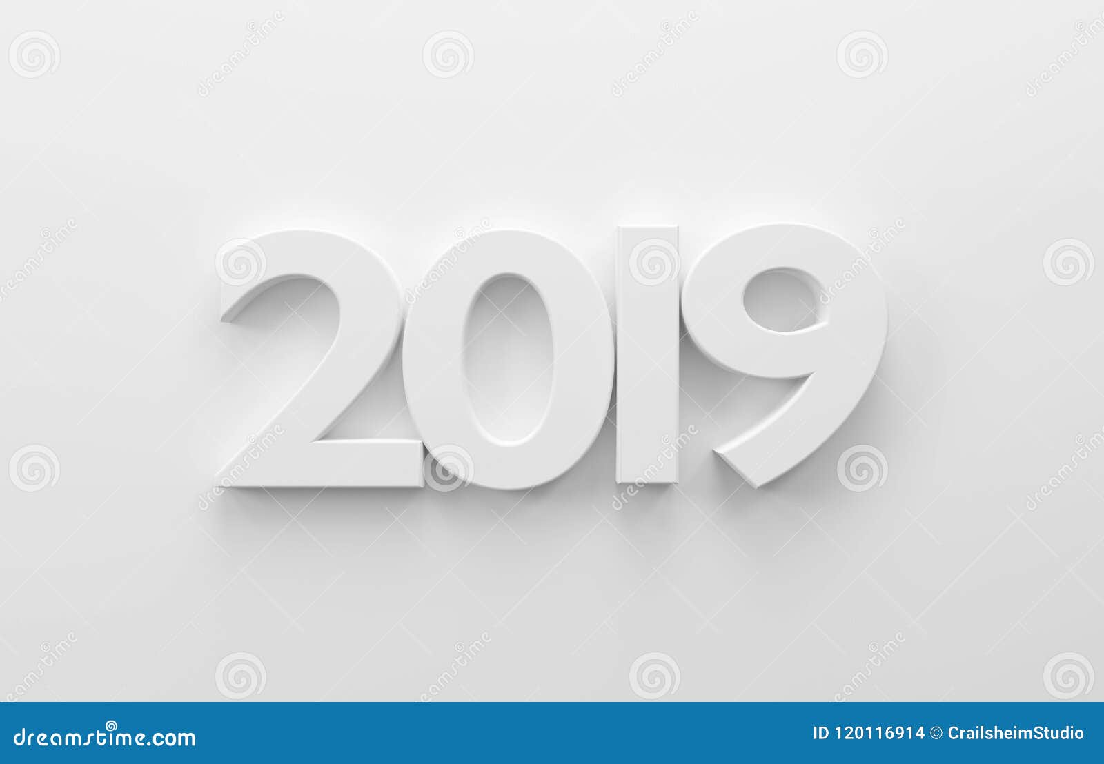 2019 Bold Letters 3d-illustration Stock Illustration - Illustration of ...