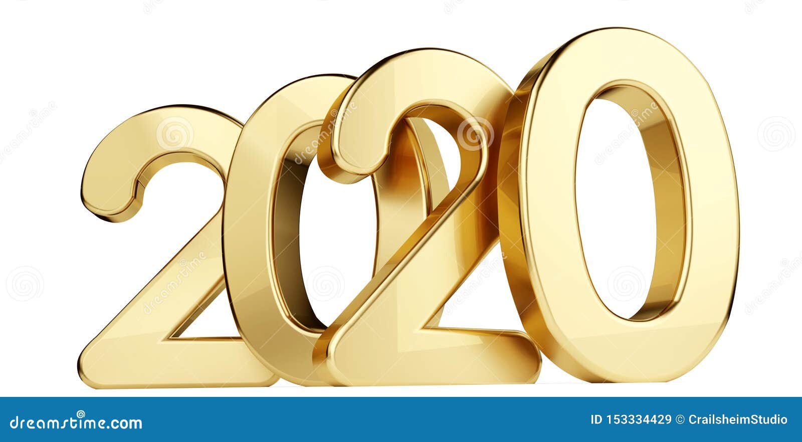 2020 Bold Letters 3d-illustration Isolated on White Stock Illustration ...