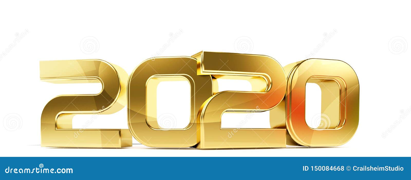 2020 Bold Letters Symbol 3d-illustration Stock Illustration ...