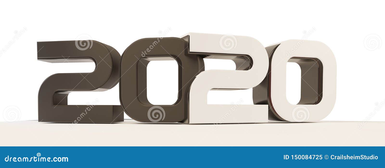 2020 Bold Letters Symbol 3d-illustration Stock Illustration ...
