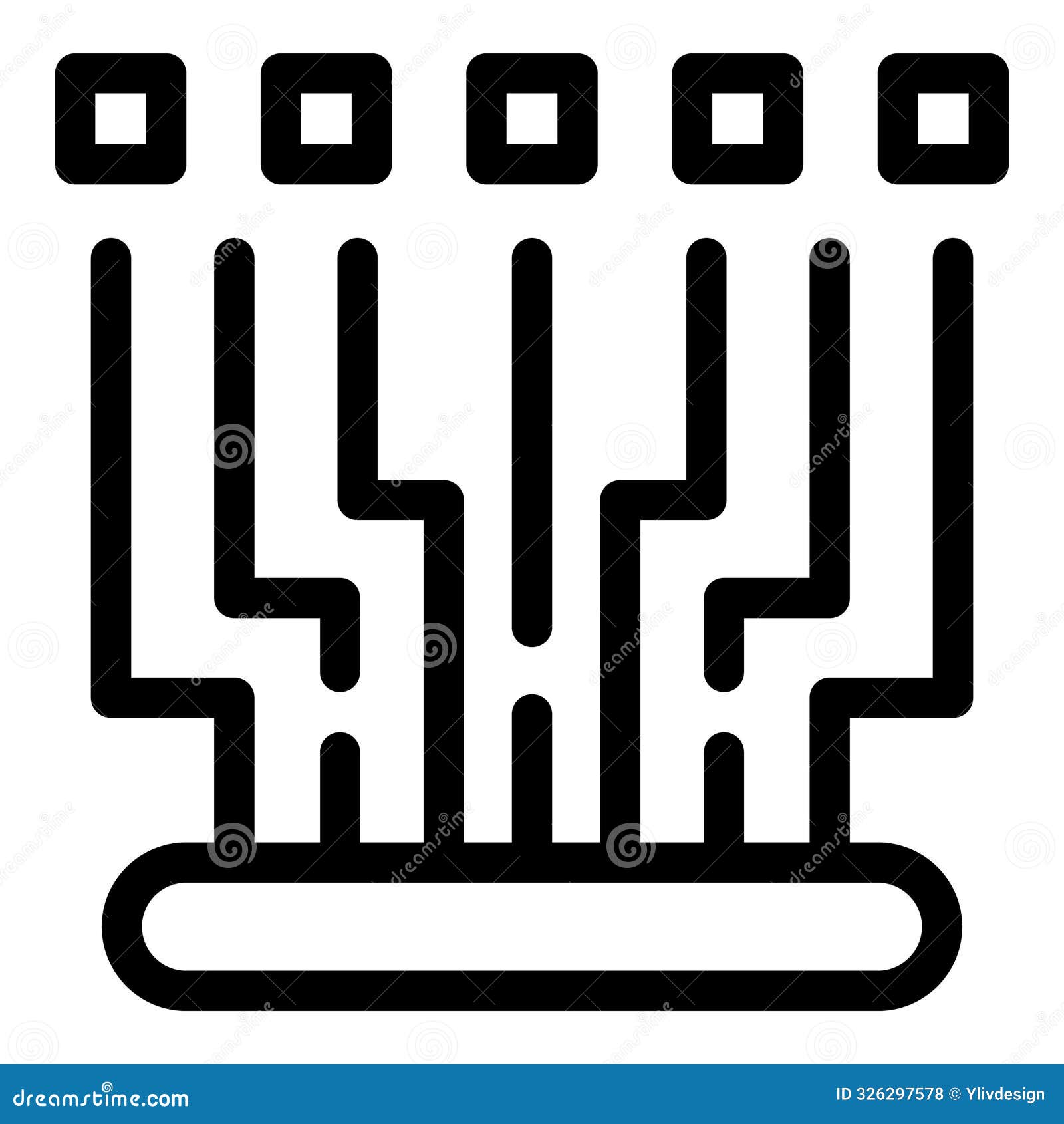 Data Stream Processing System Connecting Multiple Sources Icon Stock