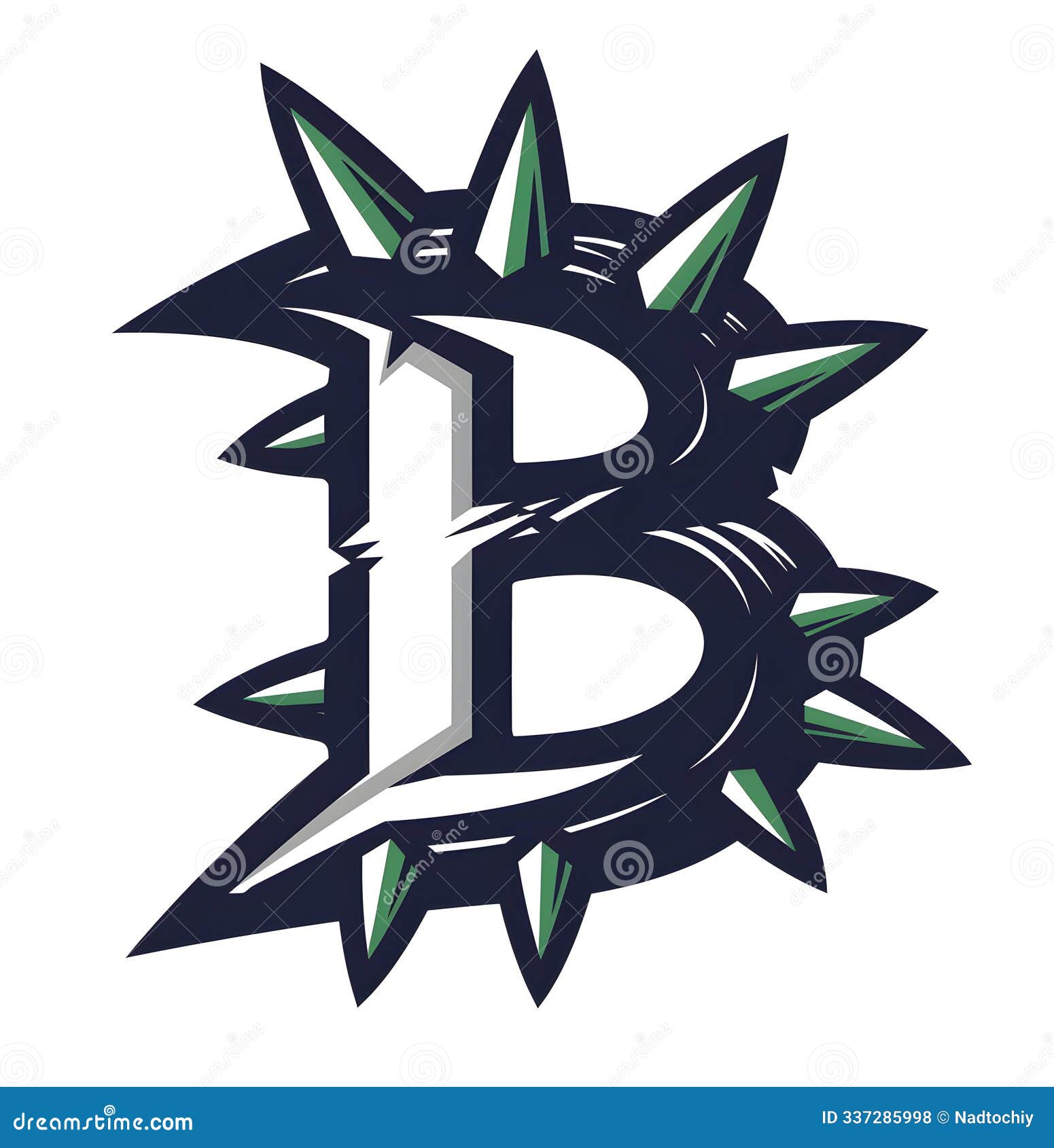 Bold Logo Design with Spiky Elements and Dynamic Letter B Stock ...