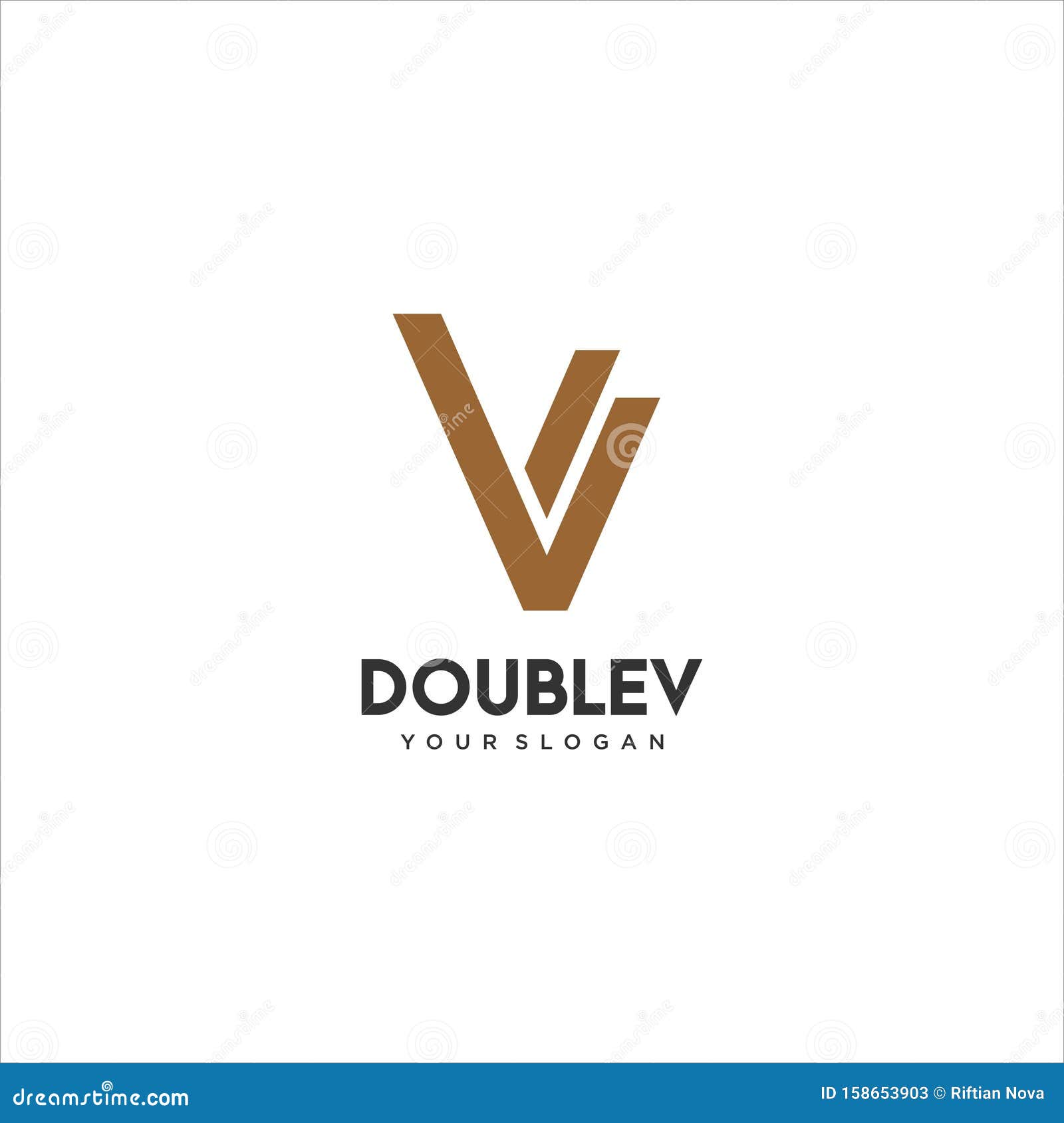 Bold Logo that Represent the Double Letter V, Industries Stock Vector ...