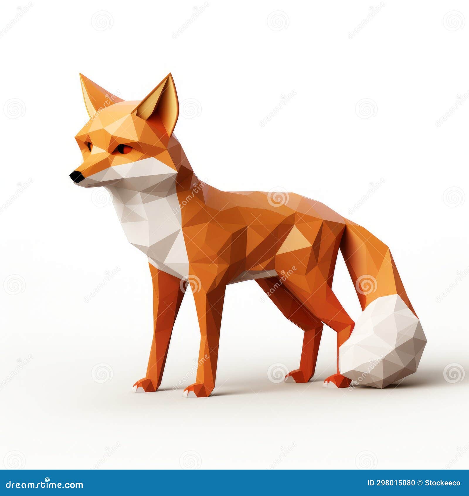 Bold Low Poly Fox Design on White Background Stock Illustration ...