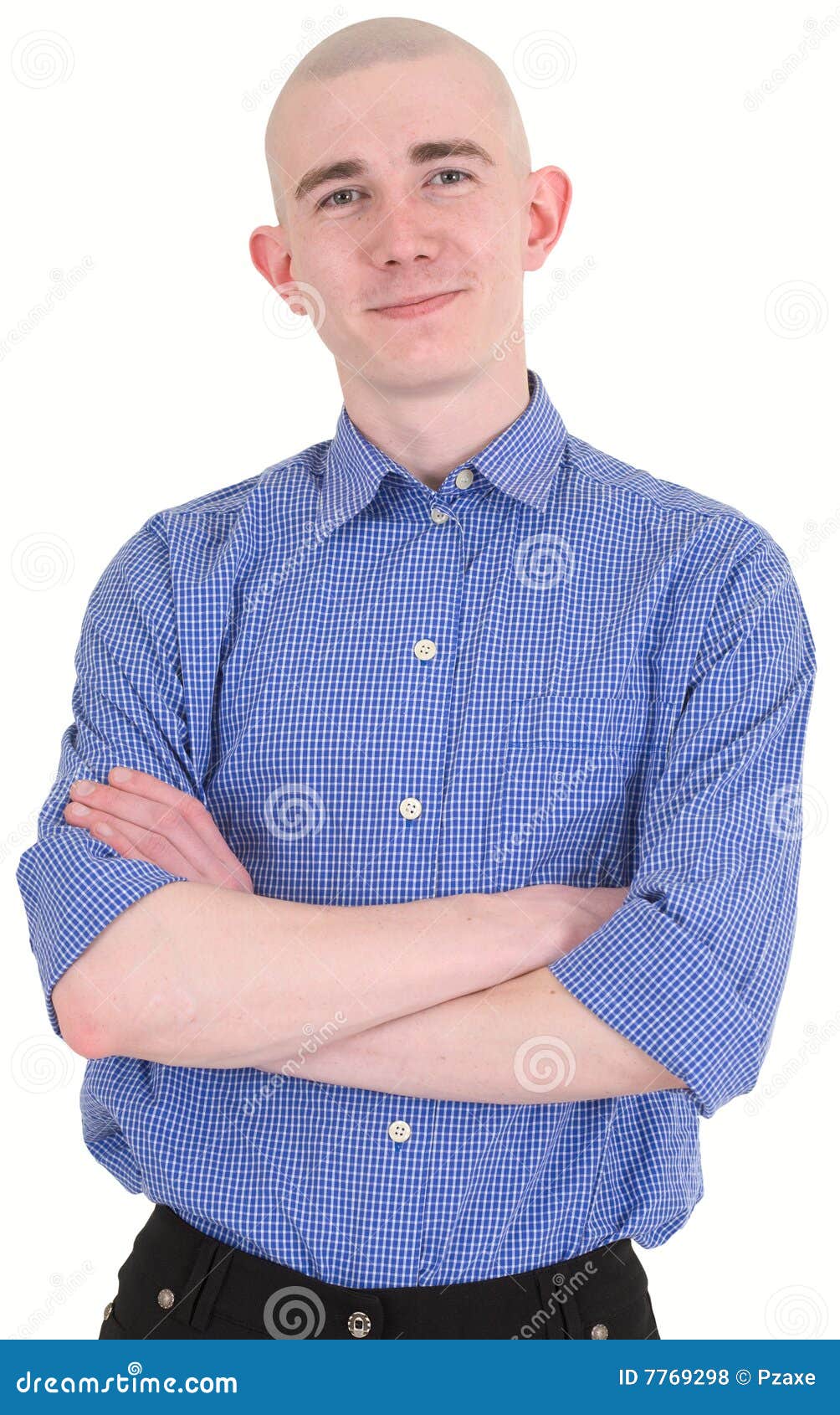 Bold man s portrait stock photo. Image of checked, bold - 7769298