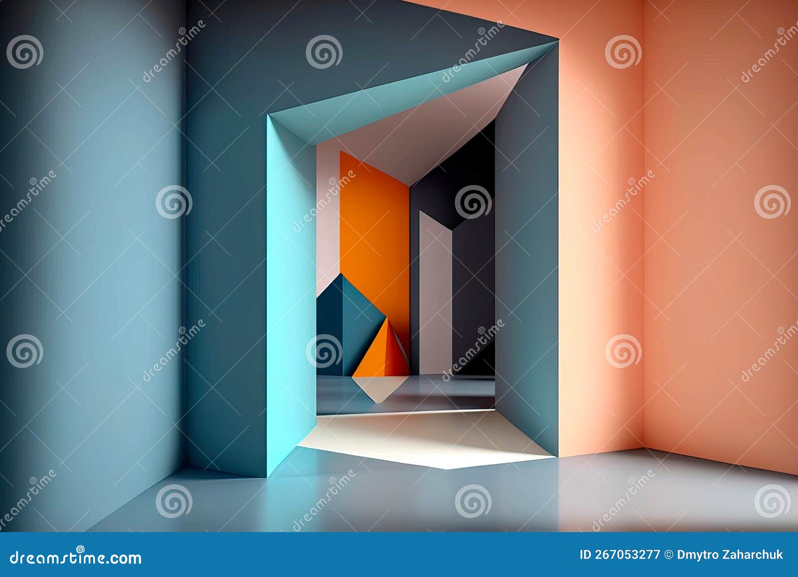 Bold Minimalism with Large Geometric Shapes Generative AI Stock ...