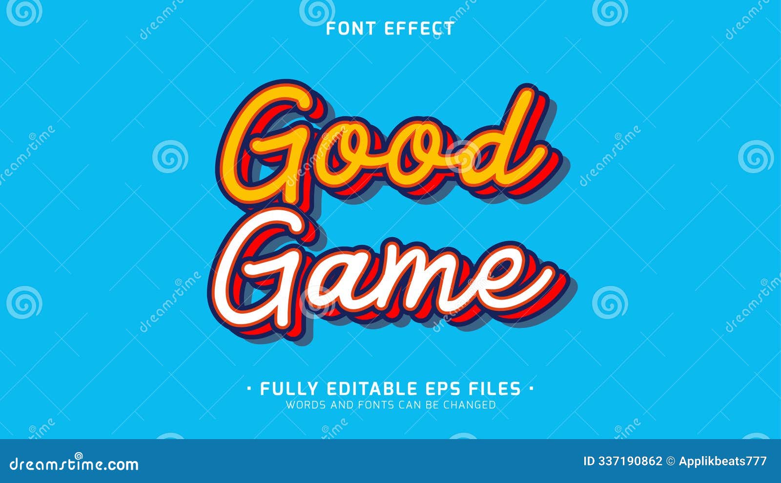 Bold and Minimalists Style Vector Text Effect with Good Game Word Font ...