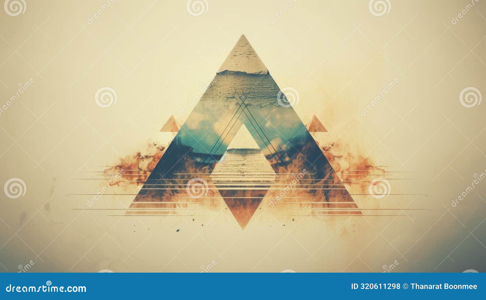 Bold and Modern Geometric Pyramid Illustration Symbolizing Strength and ...