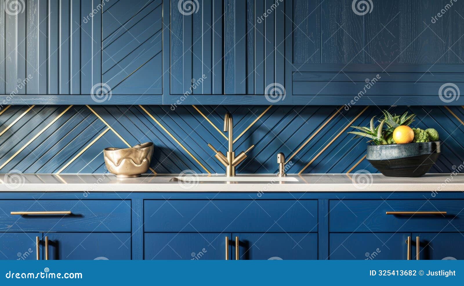 A Bold and Modern Kitchen with a Unique Twist the Cabinets Feature a ...