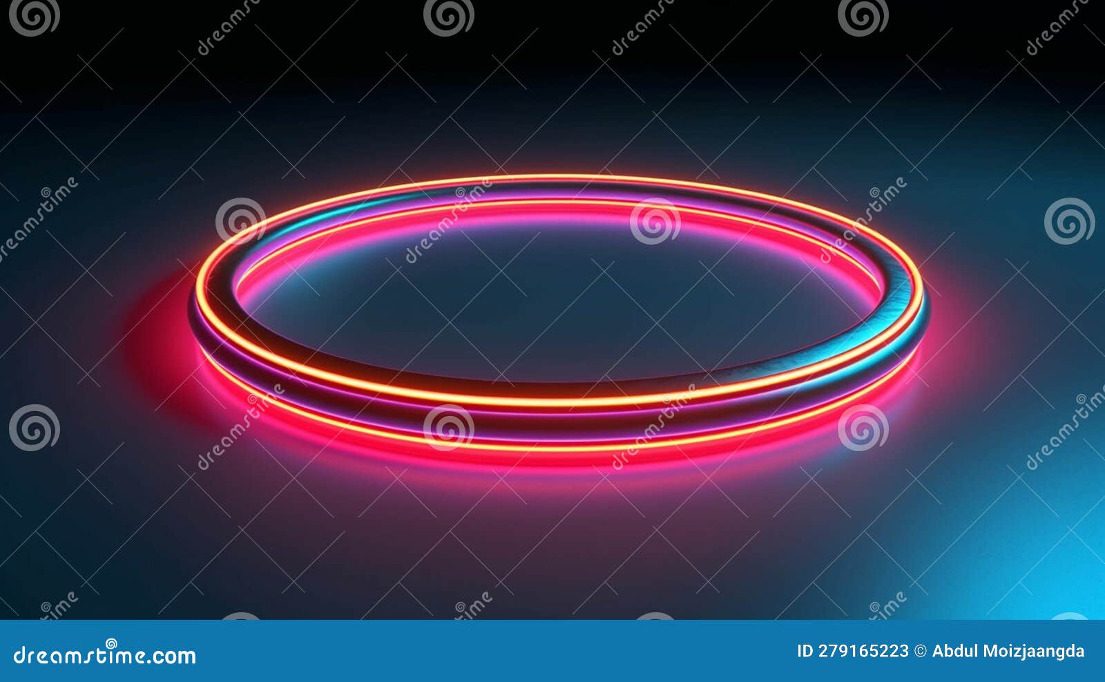 Bold and Modern Neon Circle Frame in Blue and Purple Stock Illustration ...