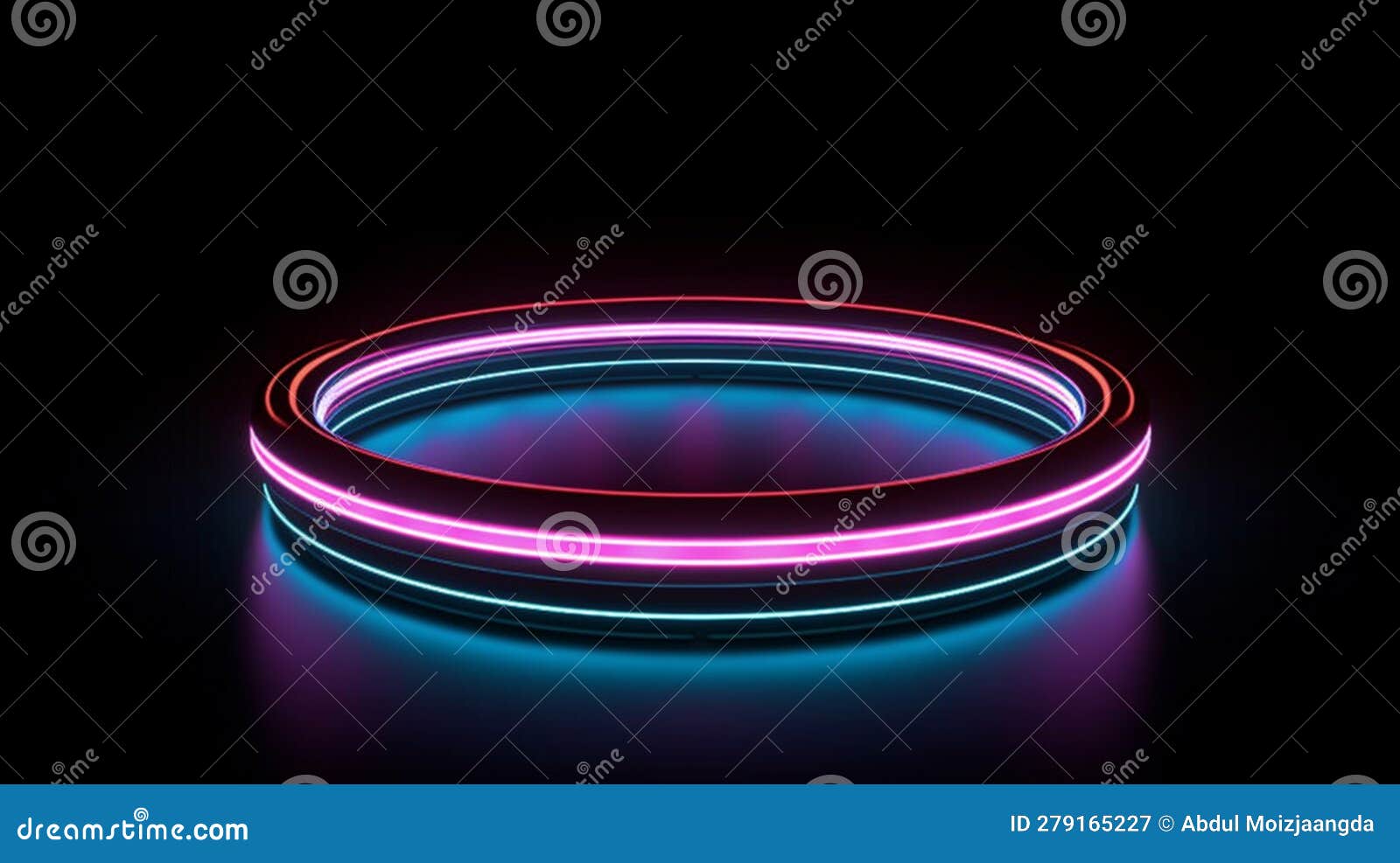 Bold and Modern Neon Circle Frame in Blue and Purple Stock Illustration ...
