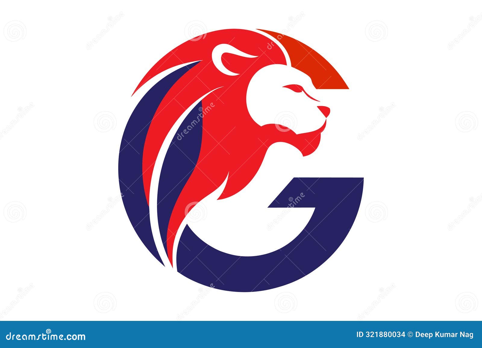 Bold Modern Stylized African Lion G Emblem Design Stock Vector ...