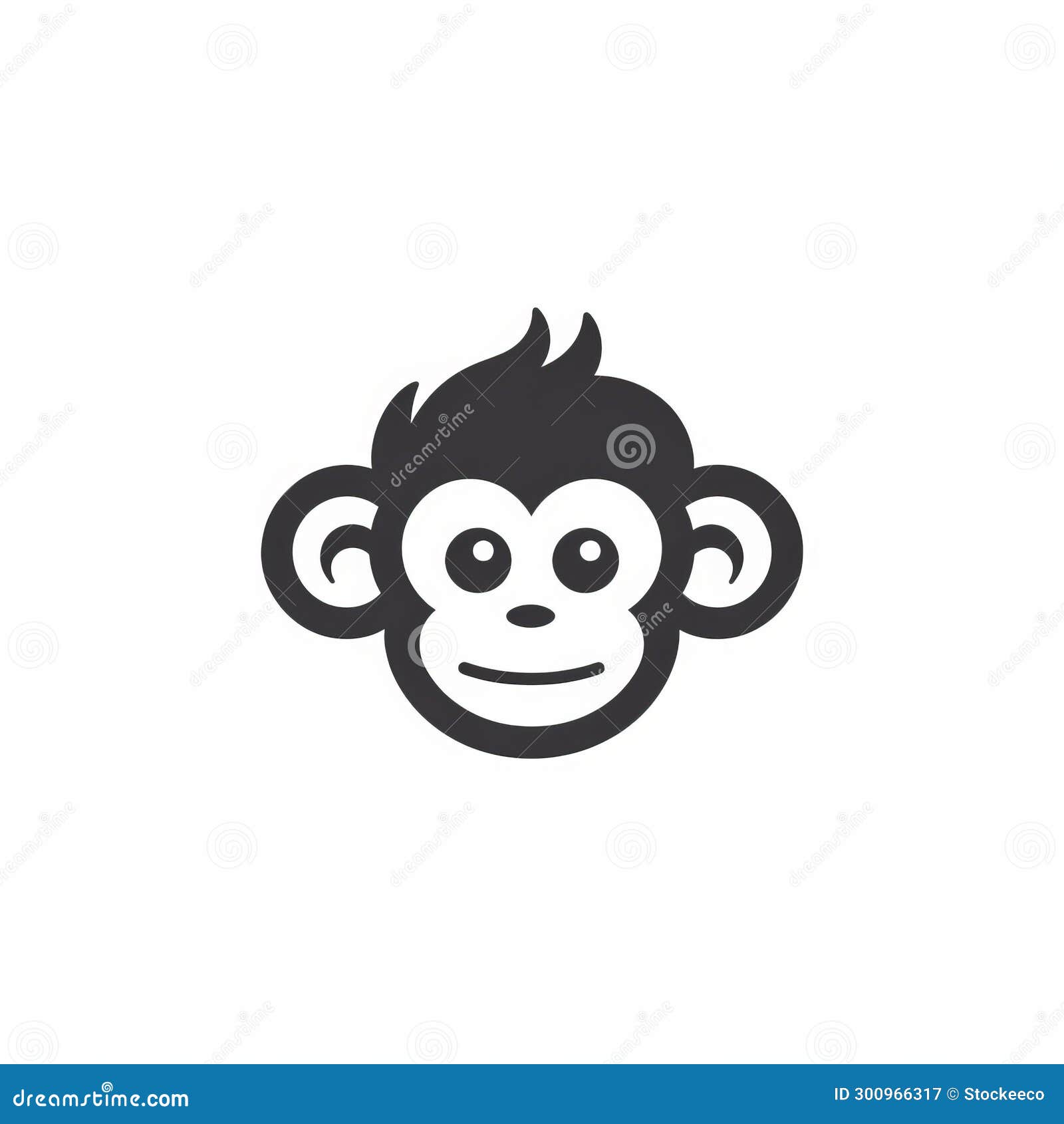 Bold Monkey Icon Design and Theme on White Background Stock ...