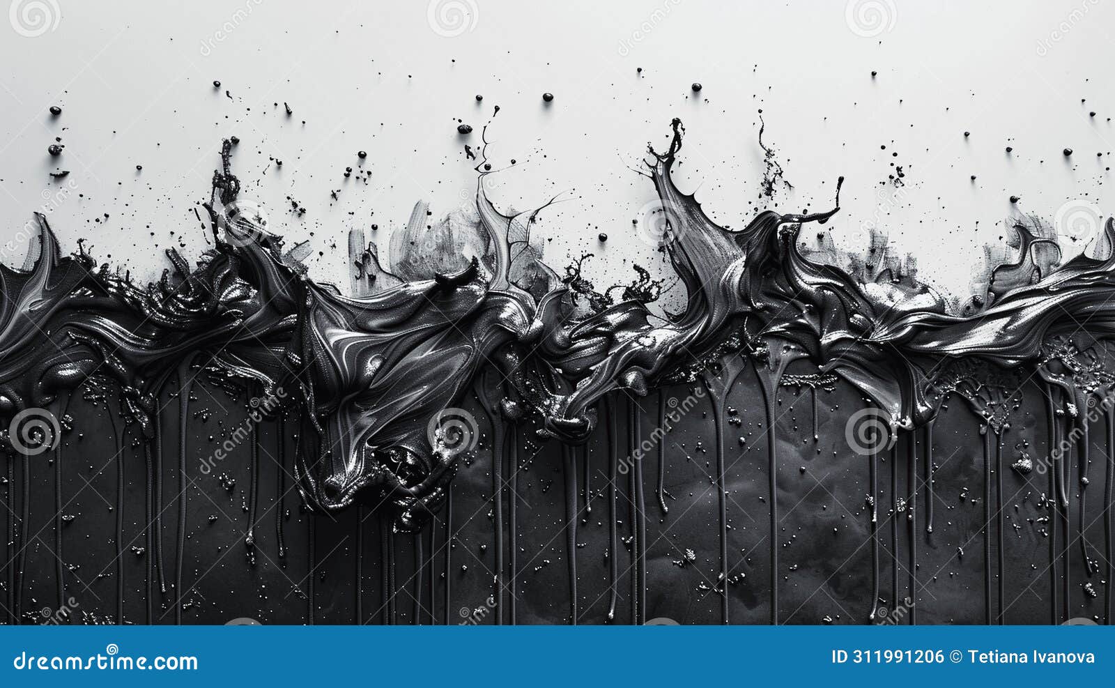 Bold Monochrome Paint Drips for Dynamic Backgrounds. Stock Illustration ...
